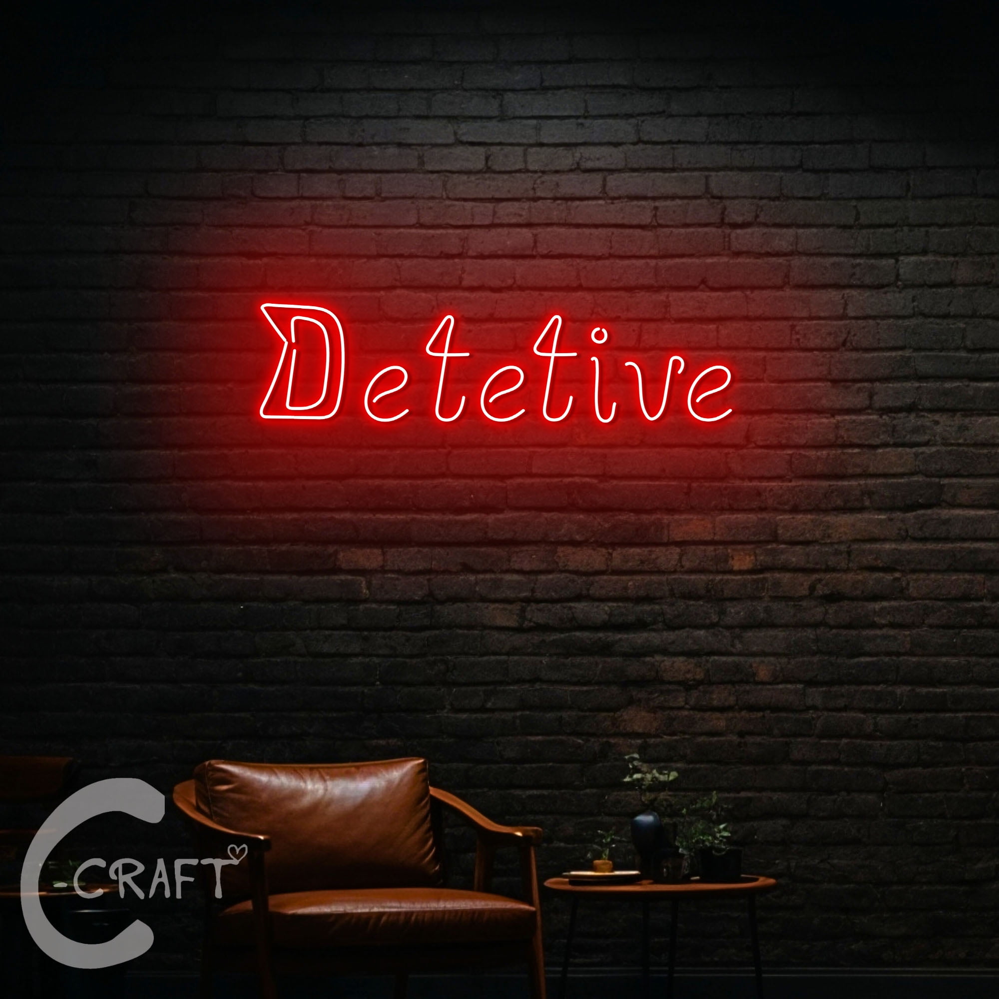 C-CRAFT Detective Neon Led Light Up 27 inch for Detective Office Open ...