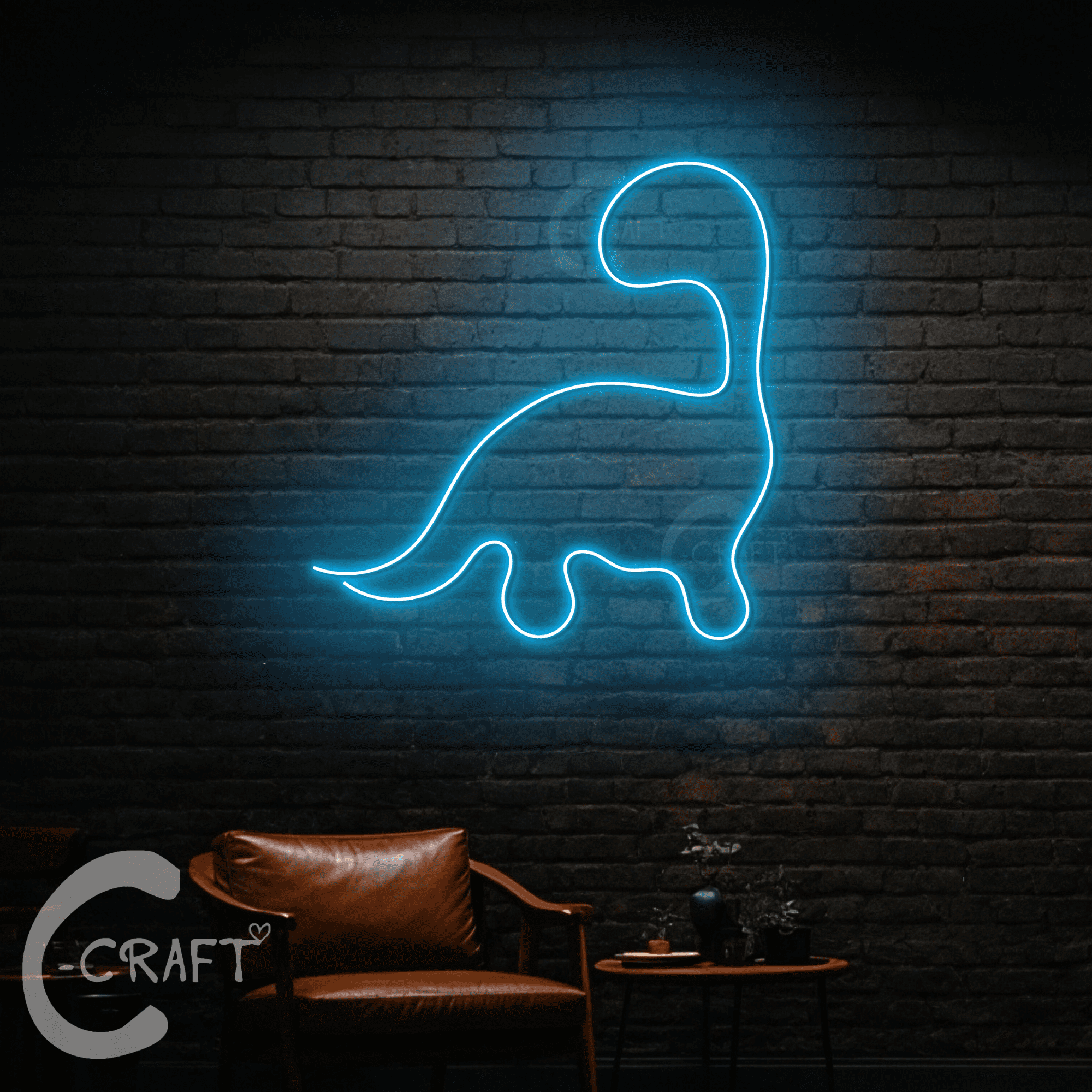 C-CRAFT Dinosaur Neon Sign Led Light Up 33 inch for Kids Room Wall Art ...