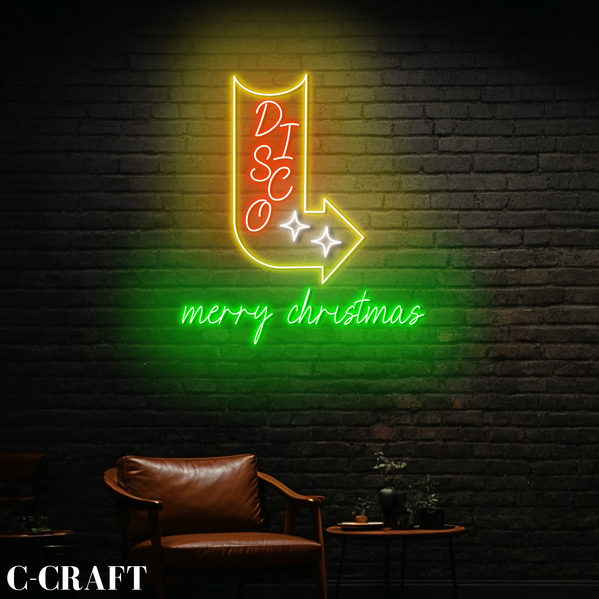 C-CRAFT Disco Bar Christmas Wall Art Led Light Neon Sign For Bar Pub ...