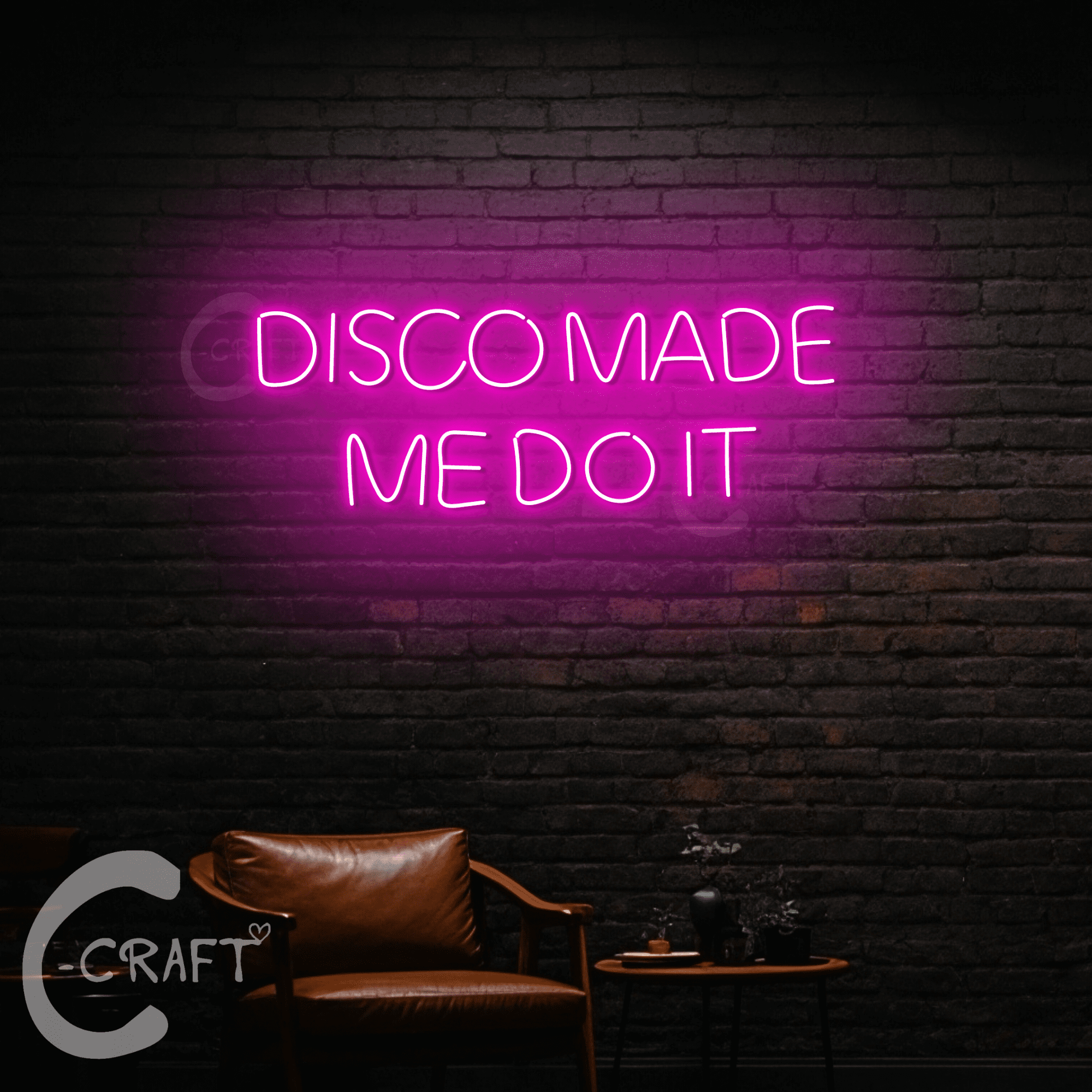 C-CRAFT Disco Made Me Do It Neon Sign Led Light Up 35 inch for Disco ...