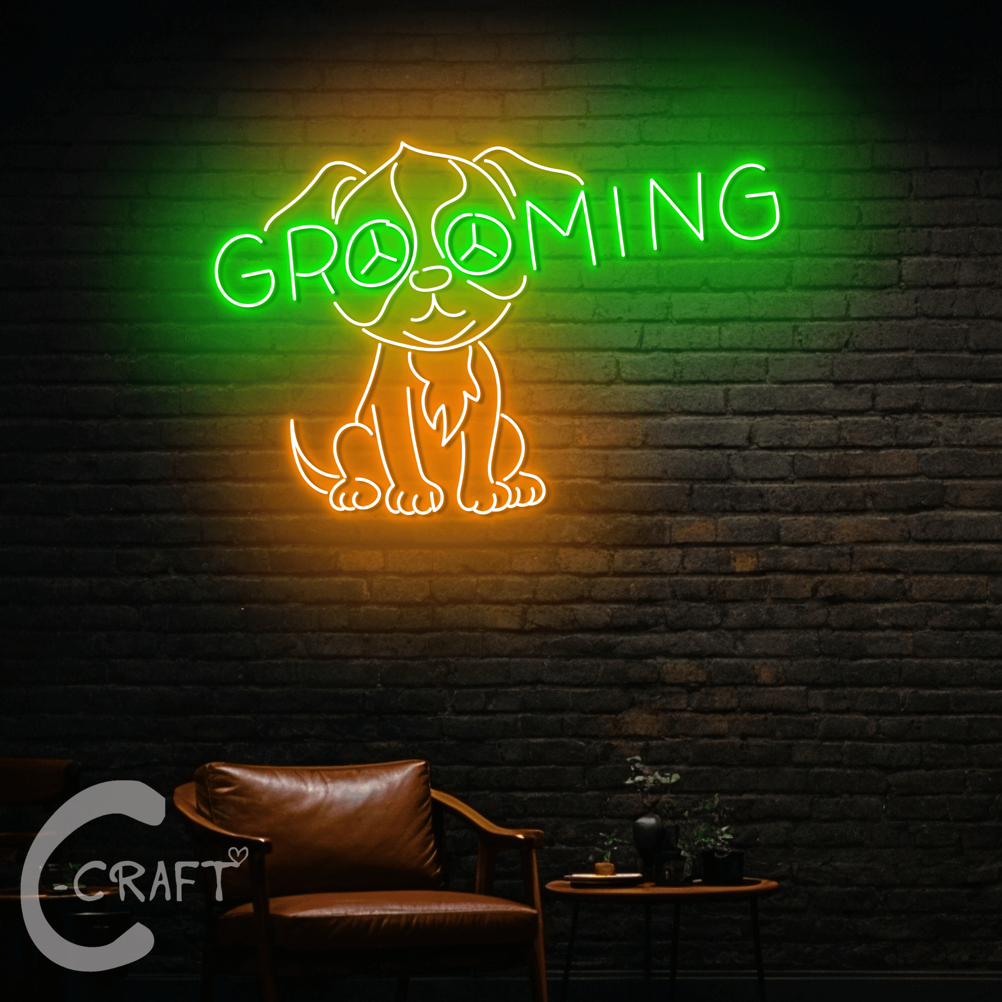 C-CRAFT Dog Grooming Neon Led Lights 33 inch for Pet Grooming Spa Salon ...