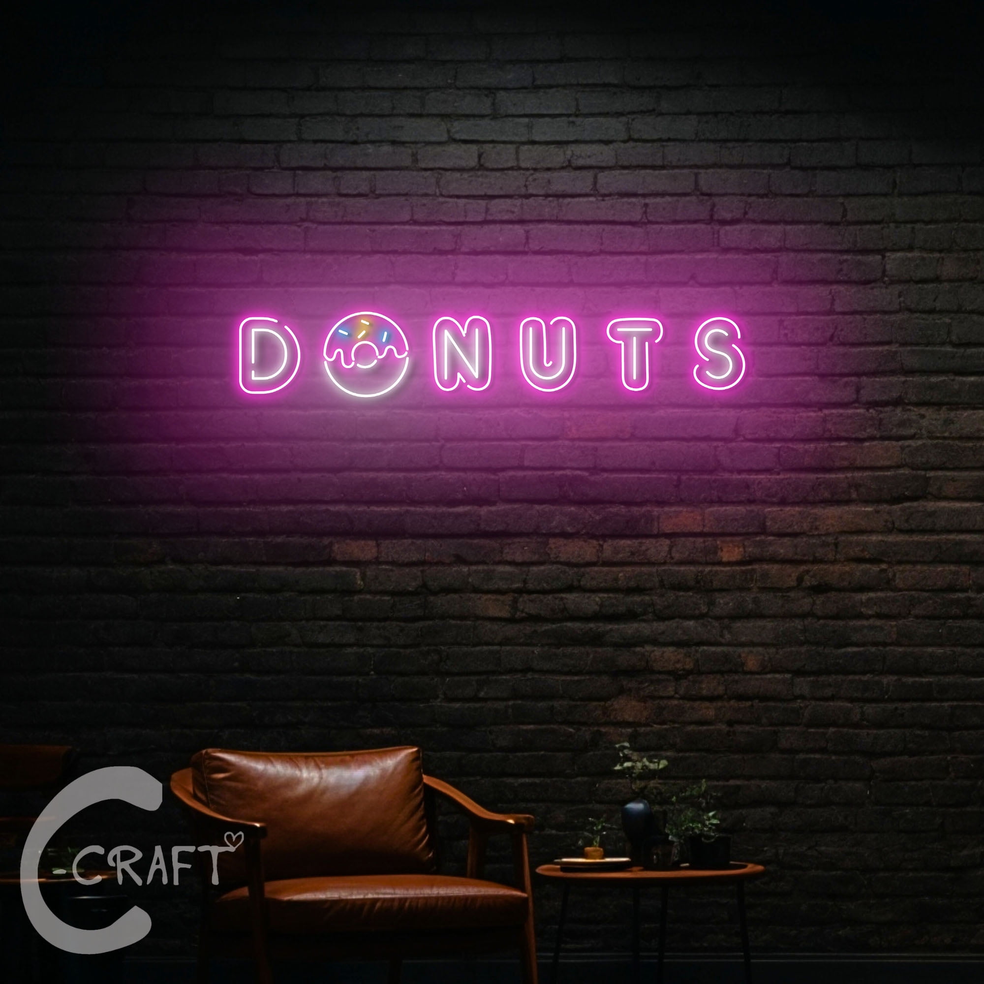 C-CRAFT Donuts Neon Led Light Up 27 inch for Donuts Bakery Dessert Shop ...