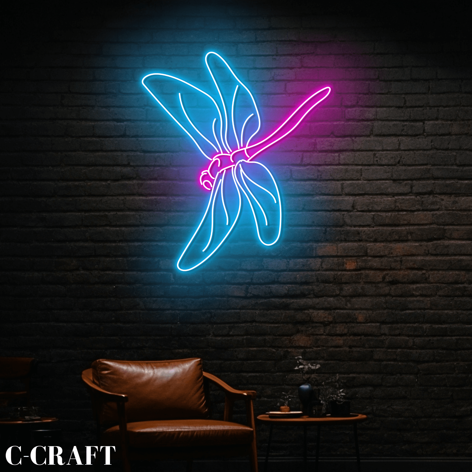 C-CRAFT Dragonfly Neon Led Light for Home Bar Wall Art Decor - Walmart.com