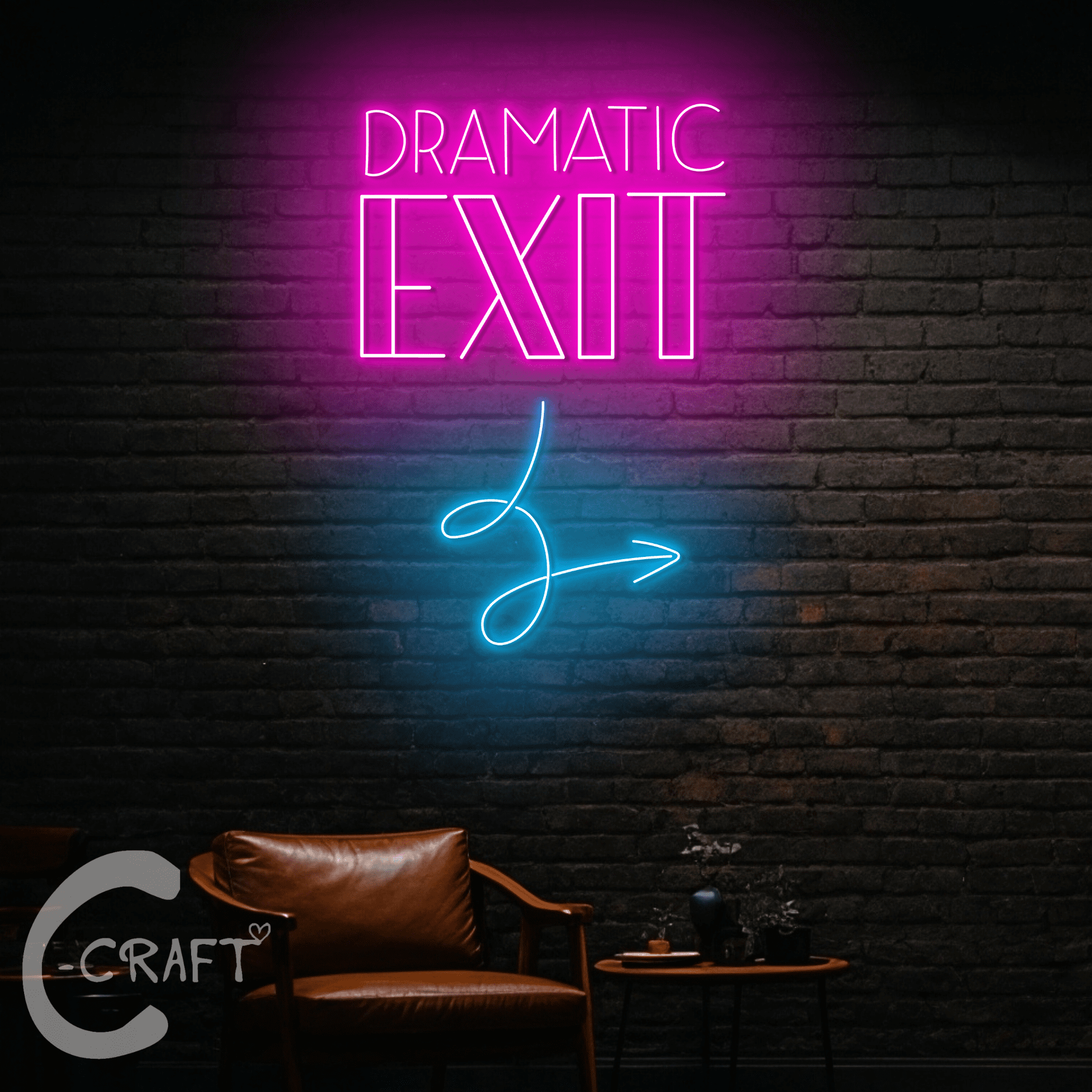 C-CRAFT Dramatic Exit Neon Led Light Up 30 inch for Business Store Shop ...