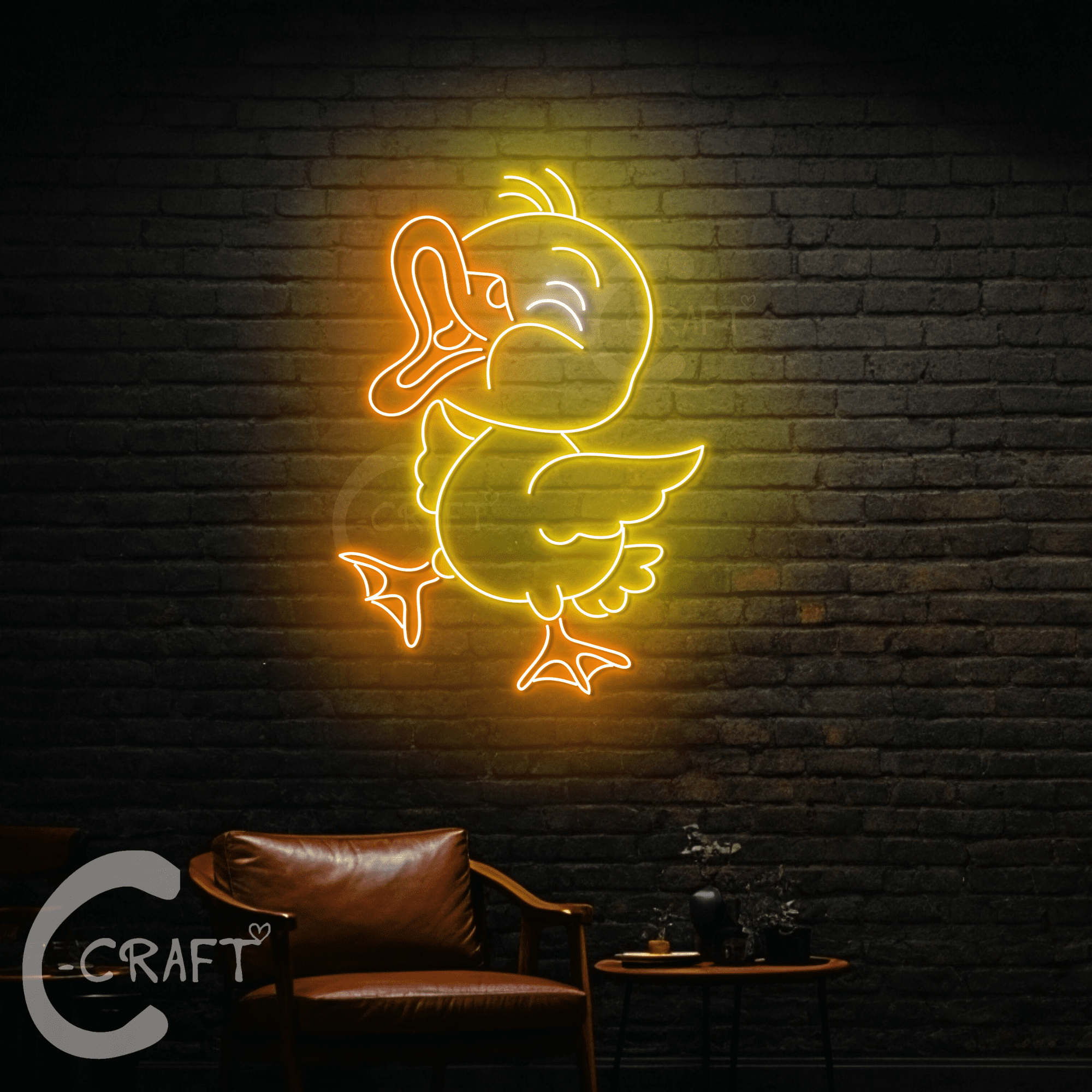 C-CRAFT Duck Neon Sign Led Light Up 30 inch for Kids Room Wall Art ...