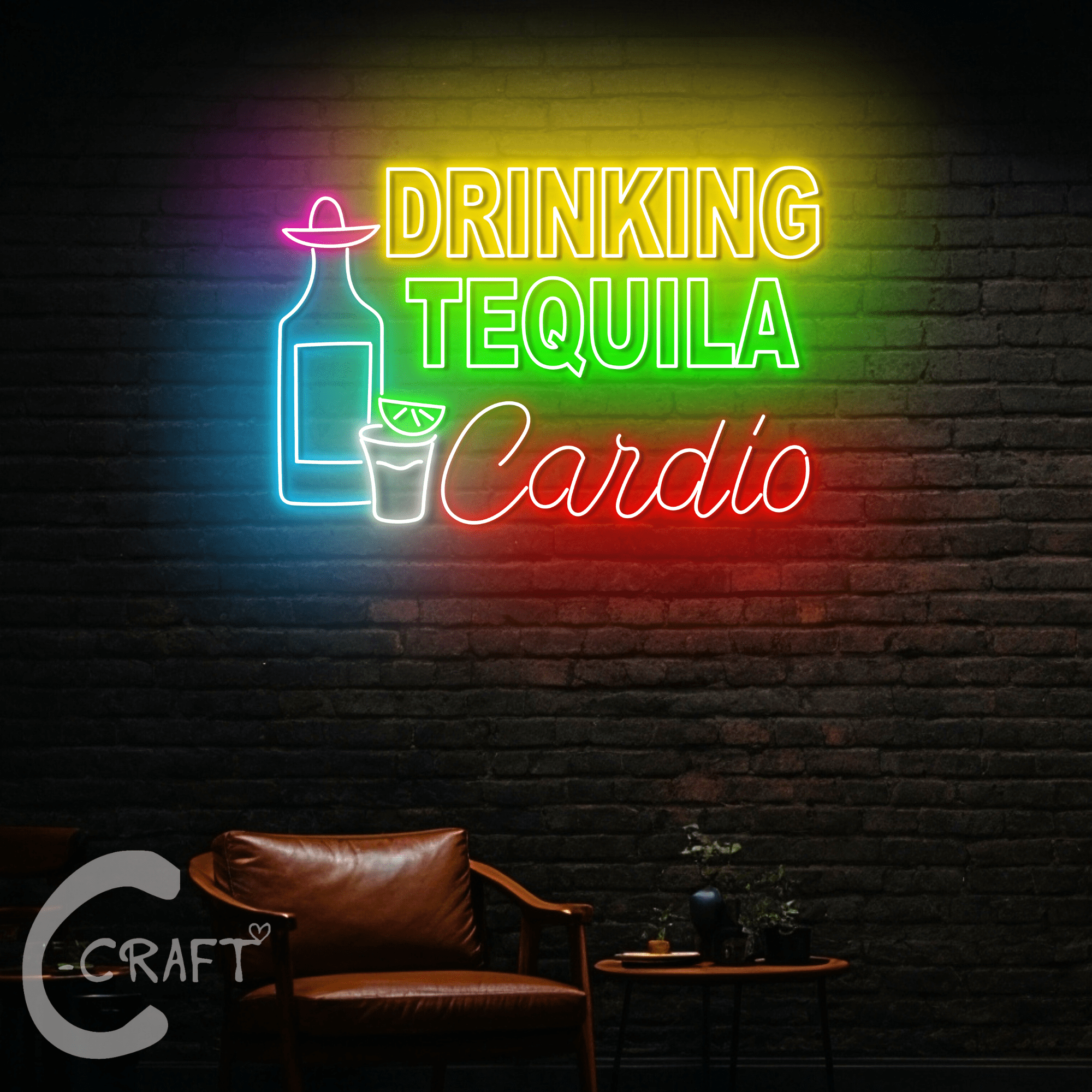 C-CRAFT Drink Tequila Cardio Neon Led Lights 33 inch for Tequila ...