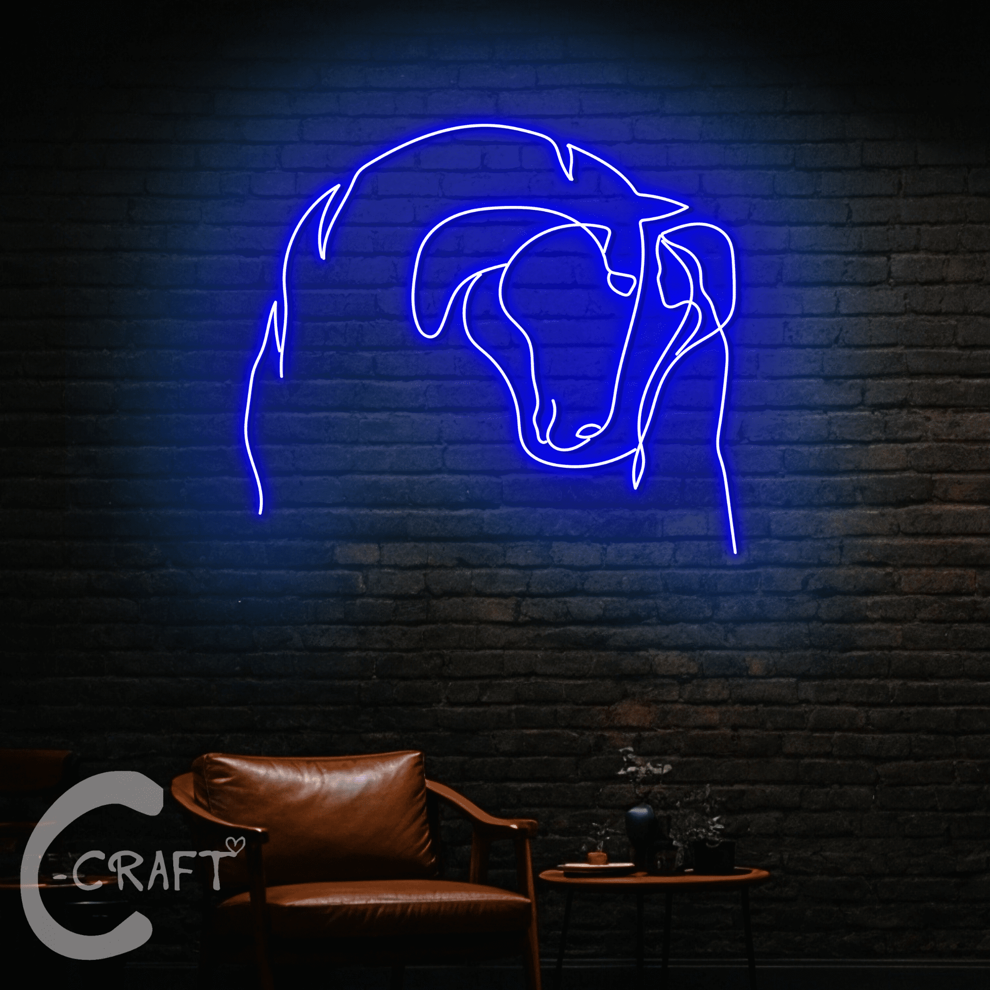 C-CRAFT Equestrian Horse and Girl Neon Led Light Up 35 inch for Horse ...