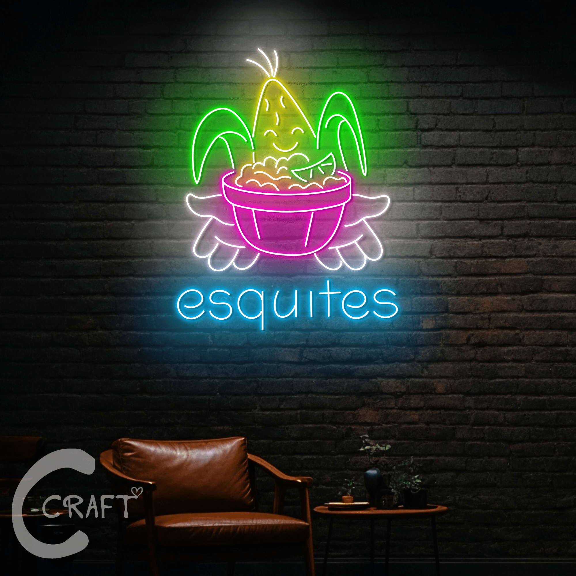 C-CRAFT Esquites Neon Led Light Up 40 inch for Mexican Esquite ...