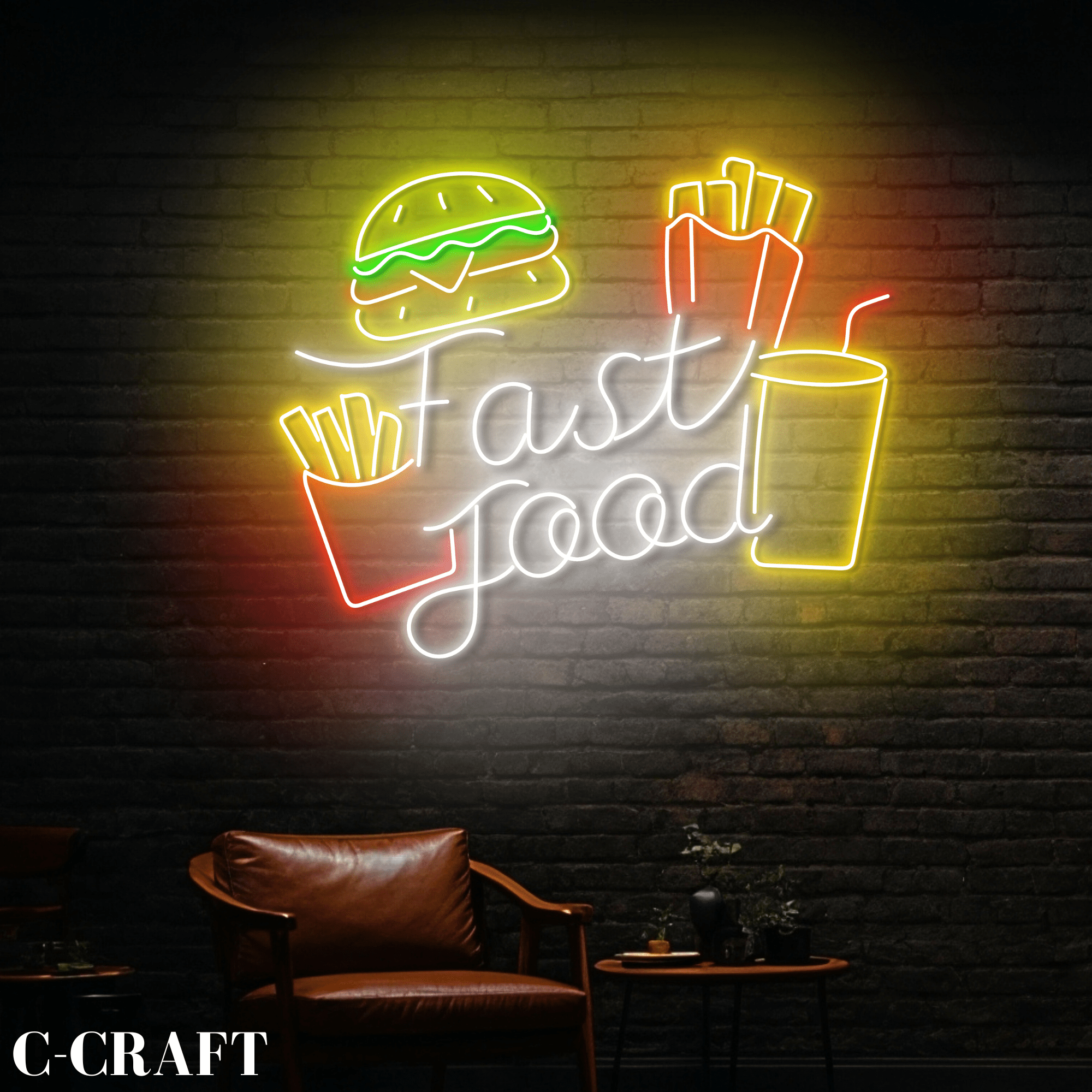 C-CRAFT Fast Food Neon Led Light for Fast Food Restaurant & Kitchen ...