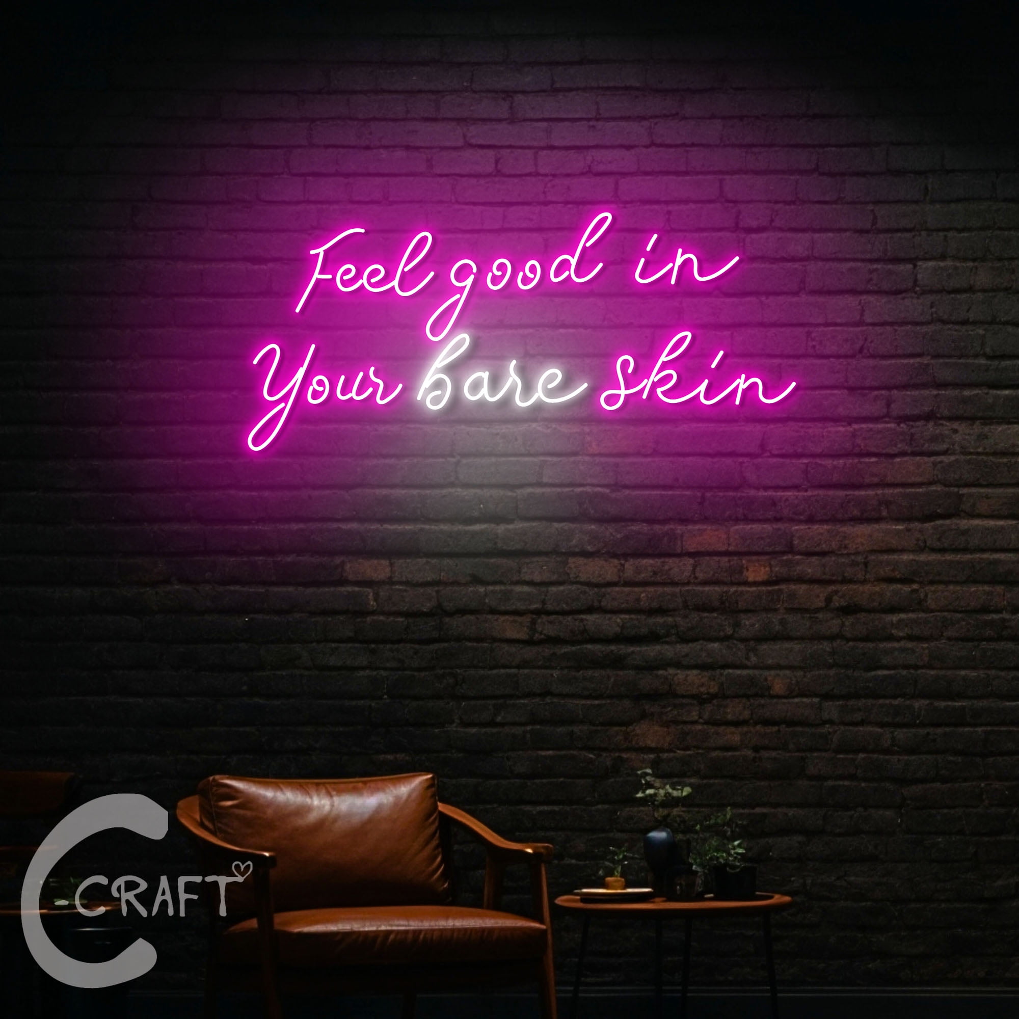 C-CRAFT Feel Good in Your Bare Skin Neon Sign LED Light 20 inch for ...