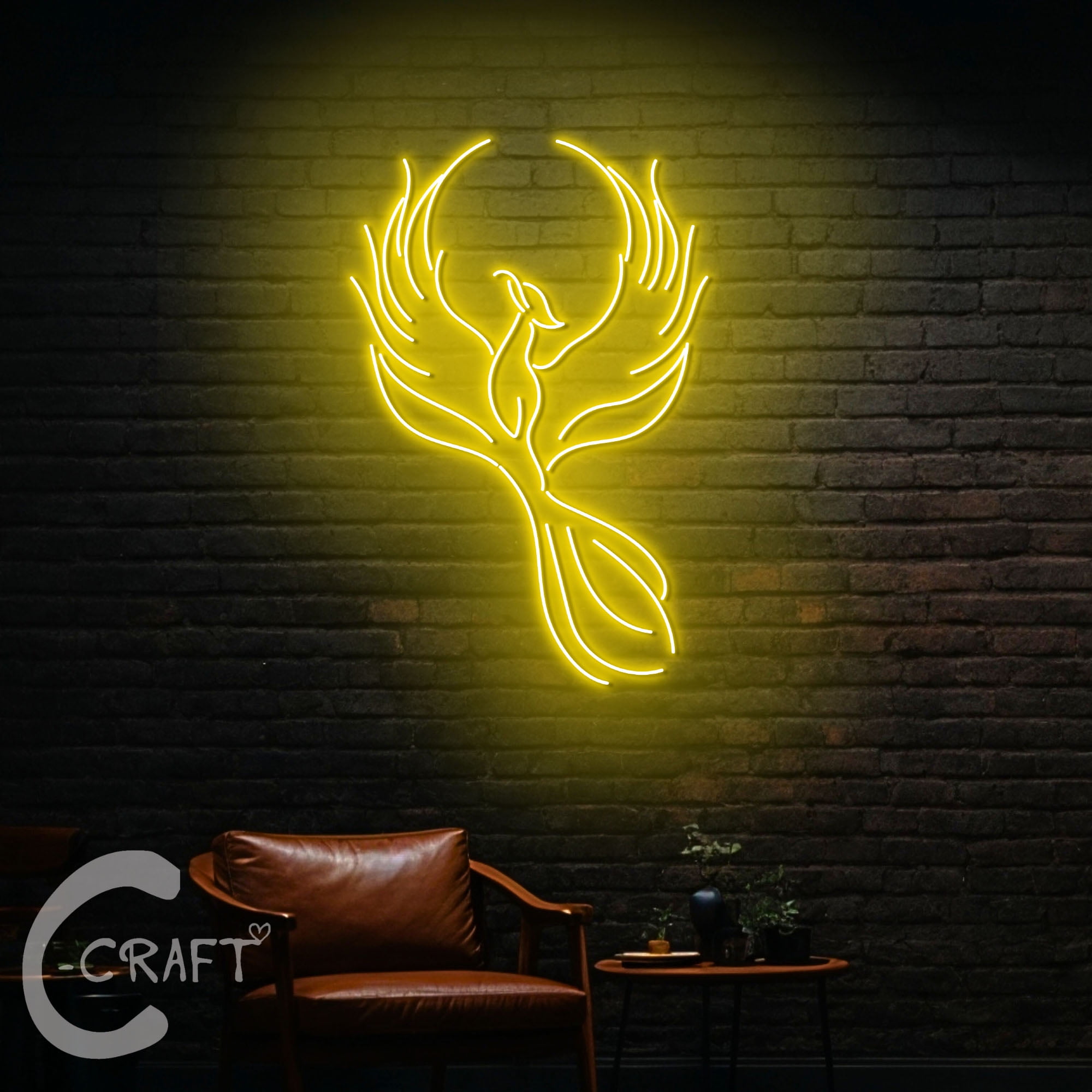 C-CRAFT Firebird Eagle Neon Led Light Up 30 inch for Home Bar Bedroom ...