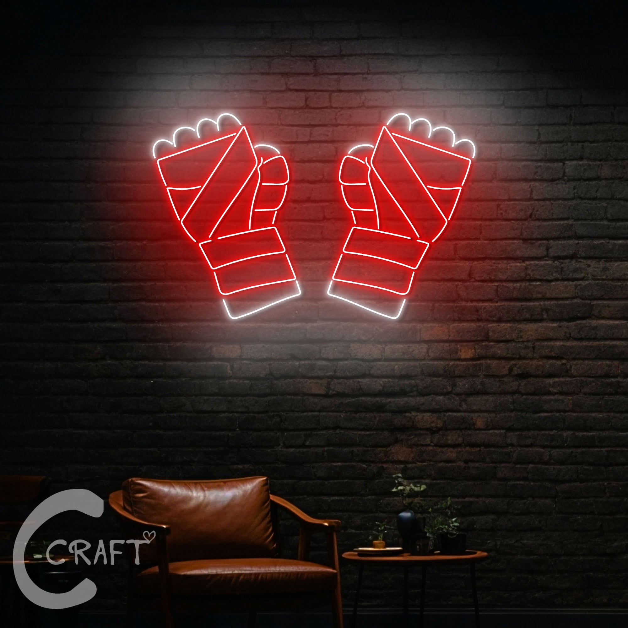 C-CRAFT Fist In Protective Bandage Neon Led Light Up 40 inch for Boxing ...