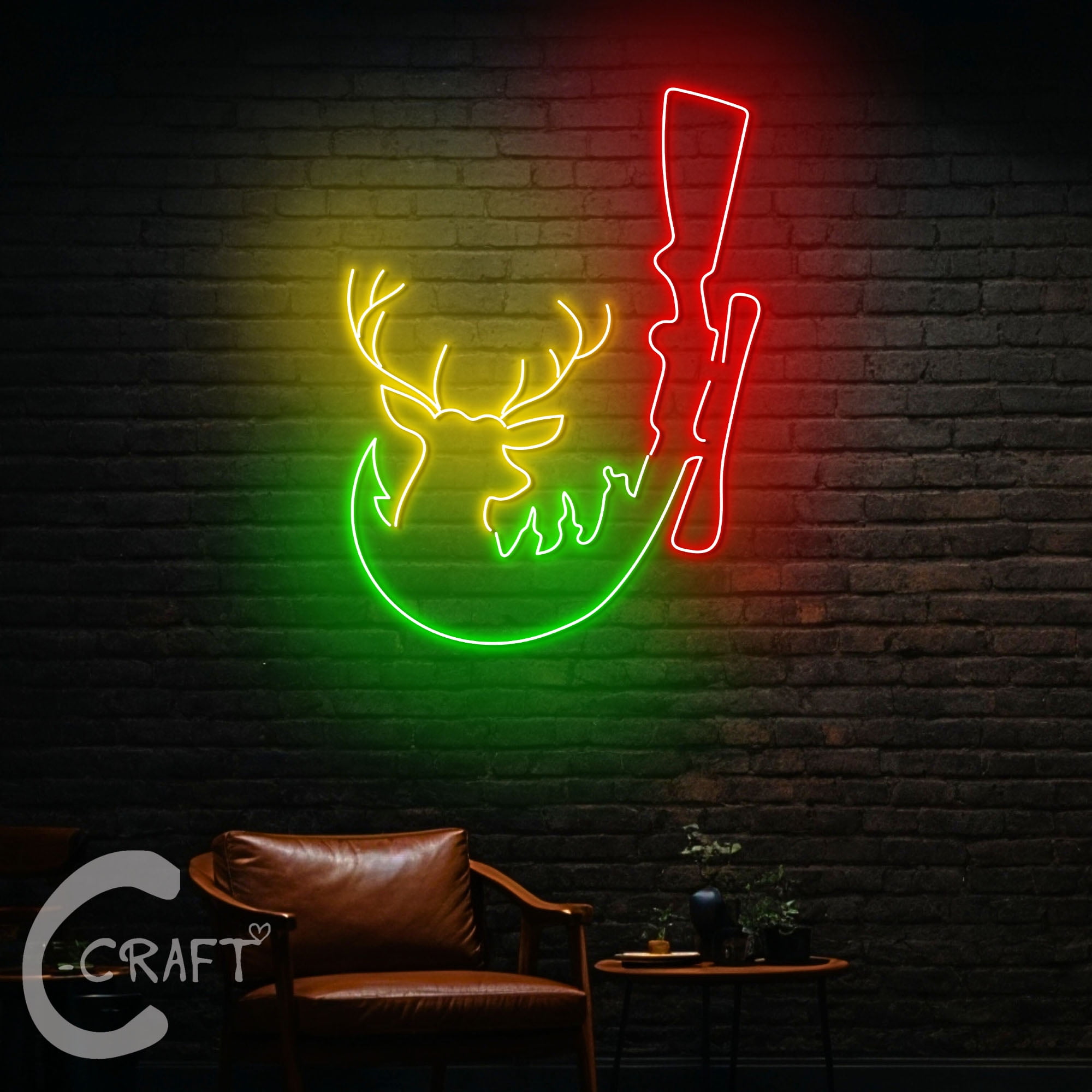 C-CRAFT Forest Deer Hunting Neon Led Light Up 23 inch for Deer Hunter ...