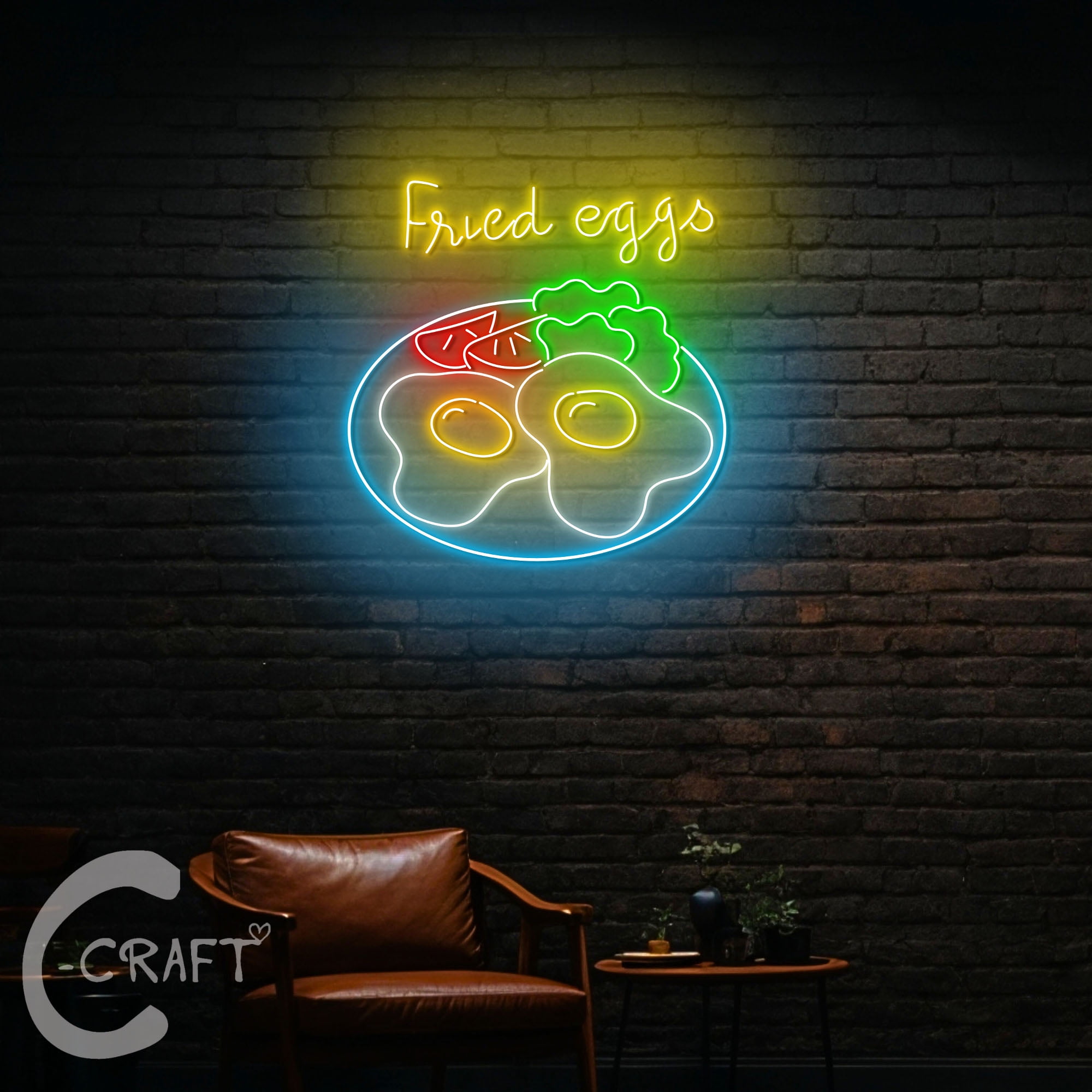 C-CRAFT Fried Eggs Led Light Up 40 inch for Egg Shop Breakfast ...