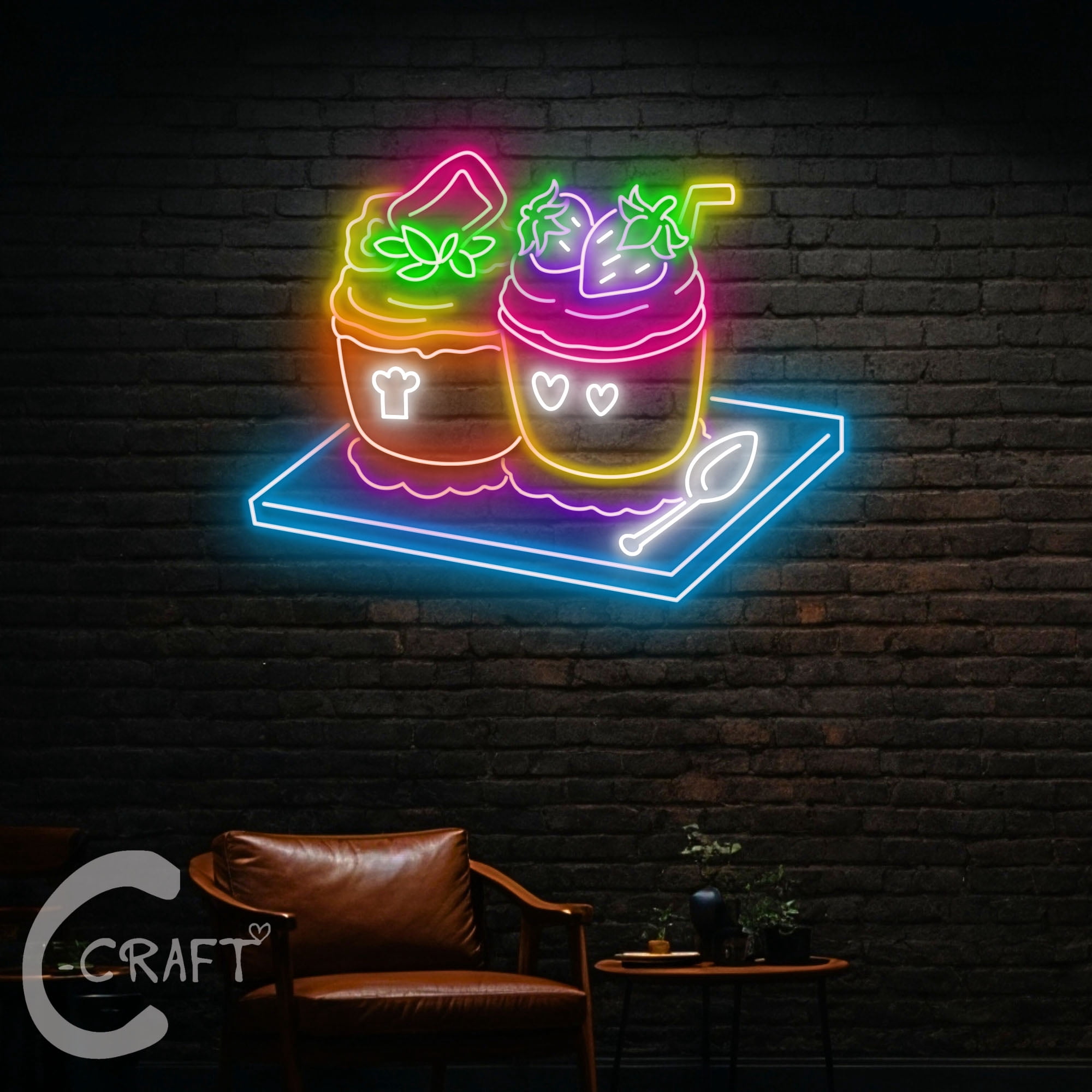C-CRAFT Fruit Smoothie Neon Sign LED Light 30 inch for Fruit Smoothie ...