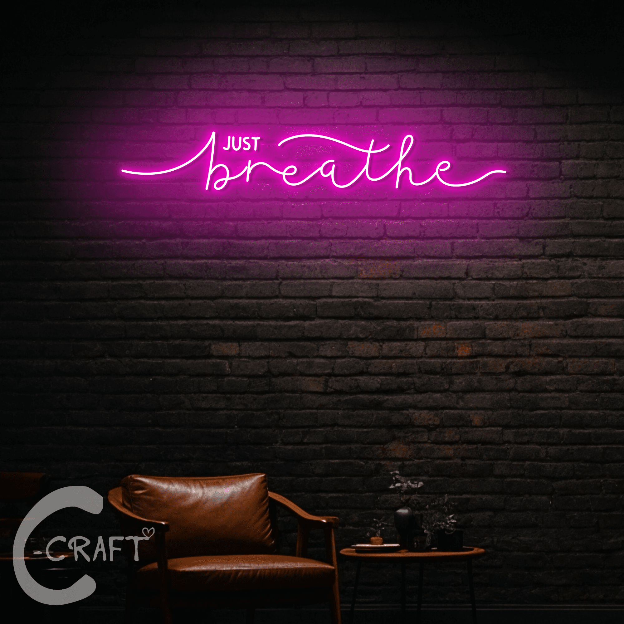 C-CRAFT Just Breathe Neon Led Light Up 40 inch for Bathroom Toilet ...