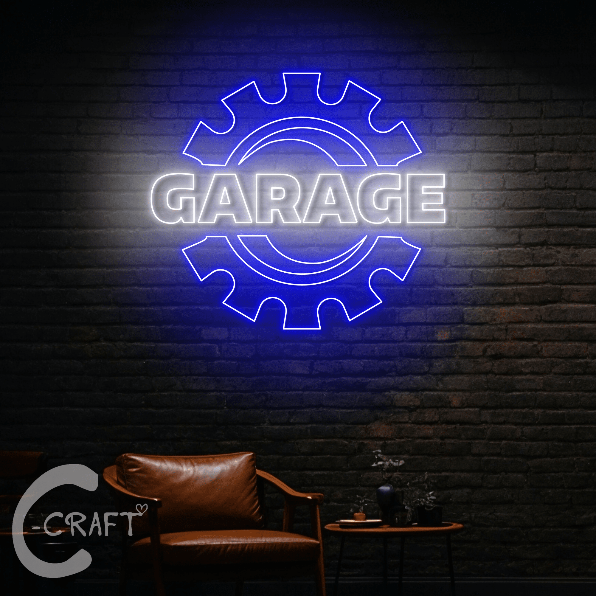 C-CRAFT Garage Logo Neon Led Light Up 35 inch for Car Garage Workshop ...