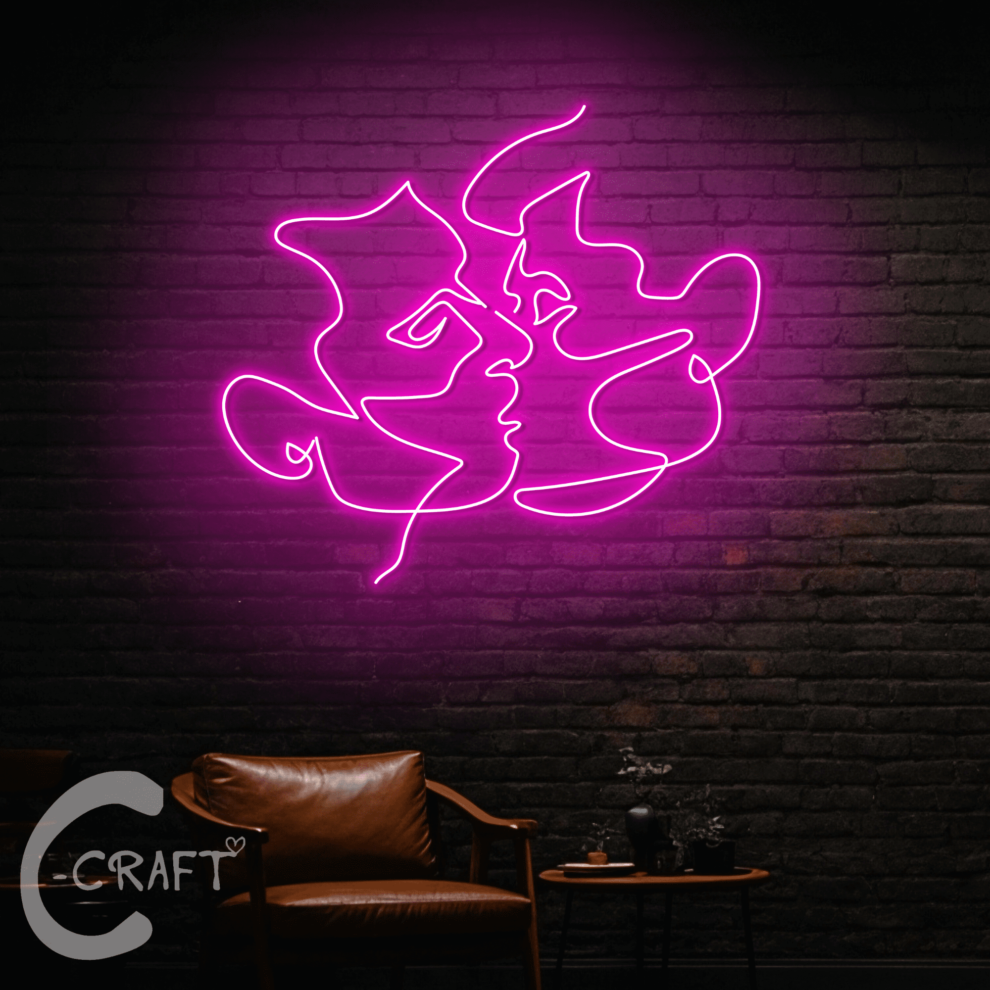 C-CRAFT Gay Couple Kissing Neon Led Light Up 27 inch for Valentine ...