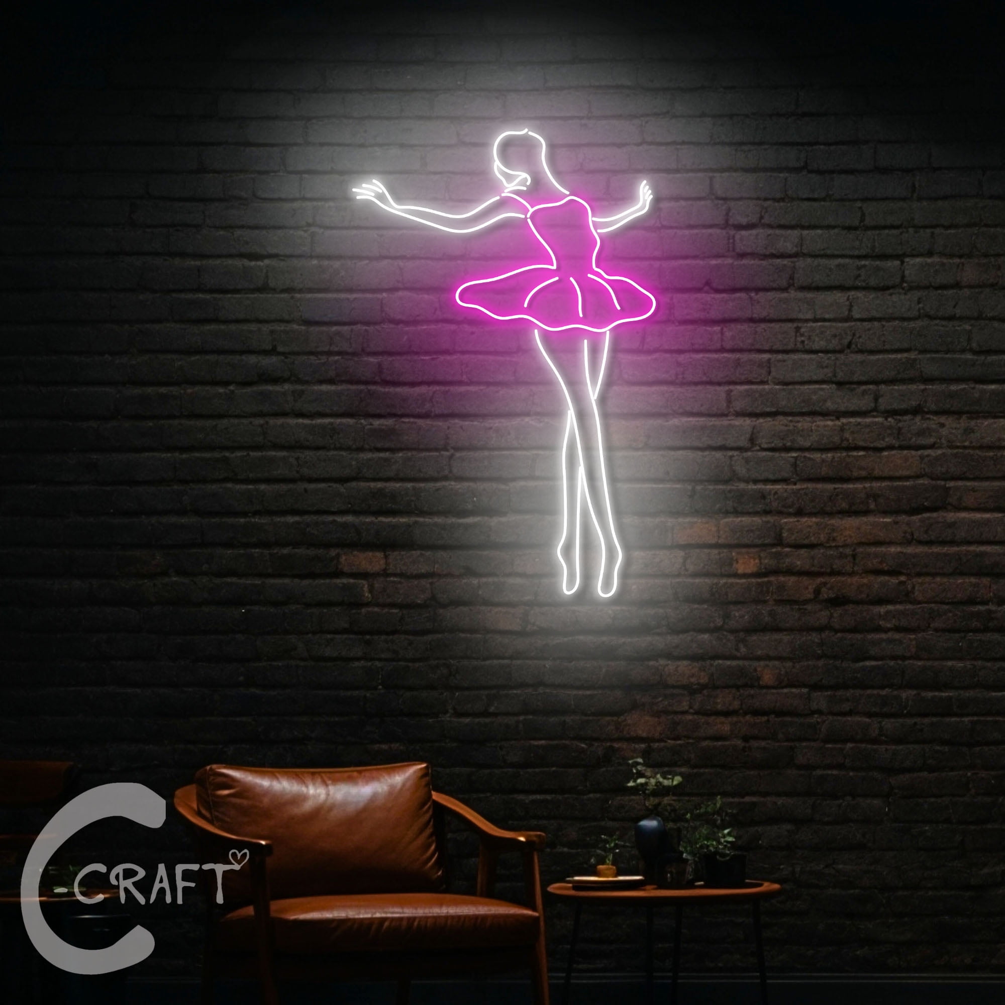 C-CRAFT Girl Ballerina Neon Led Light Up 27 inch for Ballet Dance Club ...