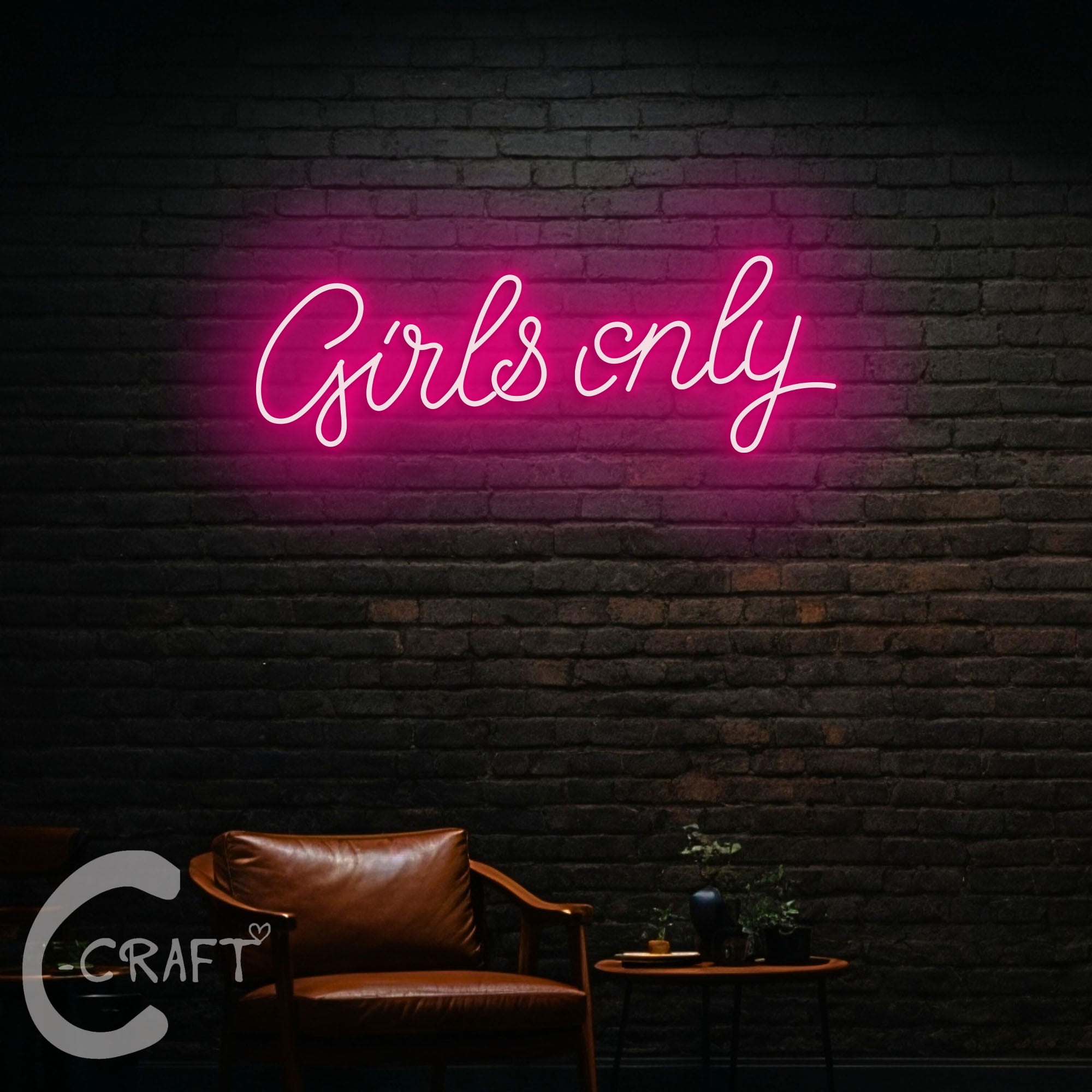 C-CRAFT Girls Only Neon Sign LED Light 30 inch for Women's Day Girl ...
