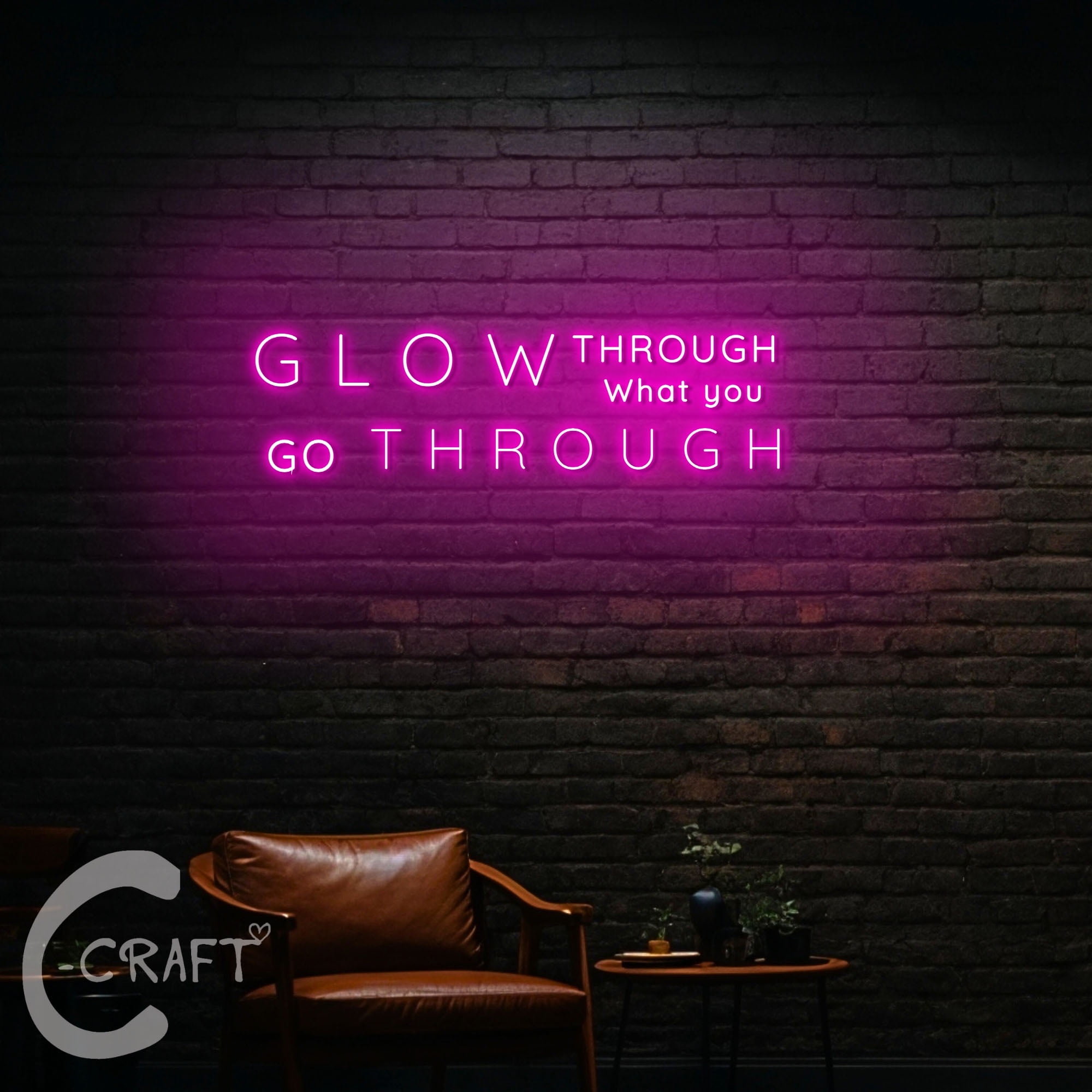 C-CRAFT Glow Through What You Go Through Neon Led Light Up 27 inch for ...