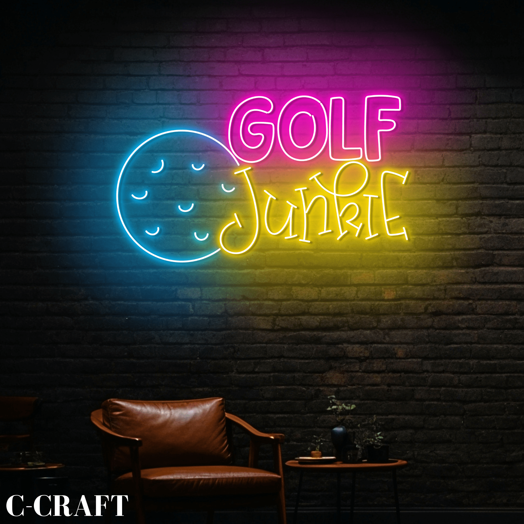 C-CRAFT Golf Junkie Neon Led Light Wall Art for Golf Club & Shop Decor ...