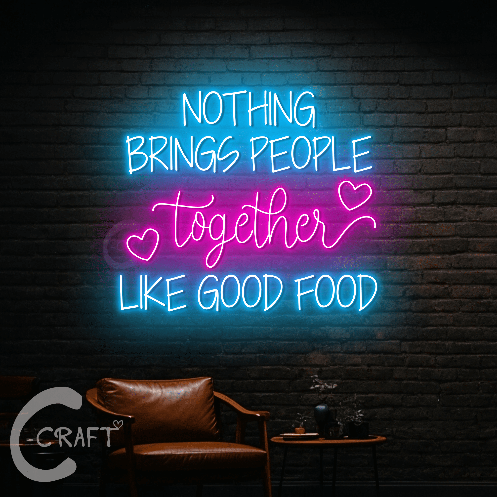 C-CRAFT Good Food Neon Light Led Sign 27 inch for Fast Food Store Wall ...