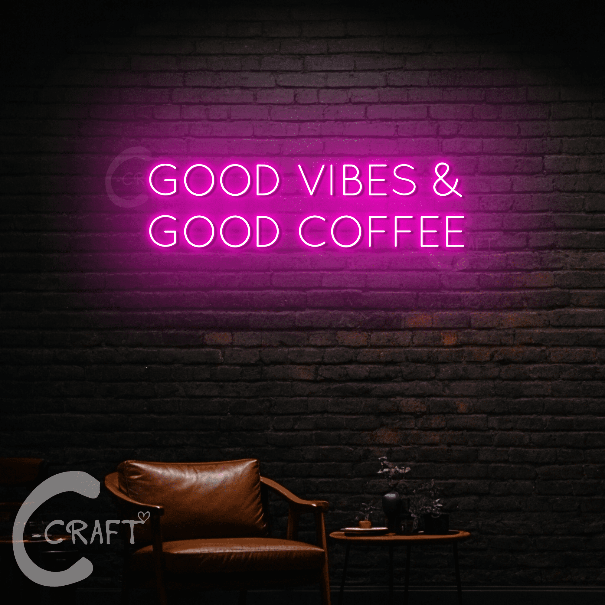 C-CRAFT Good Vibes & Good Coffee Neon Sign Led Light Up 25 inch for ...