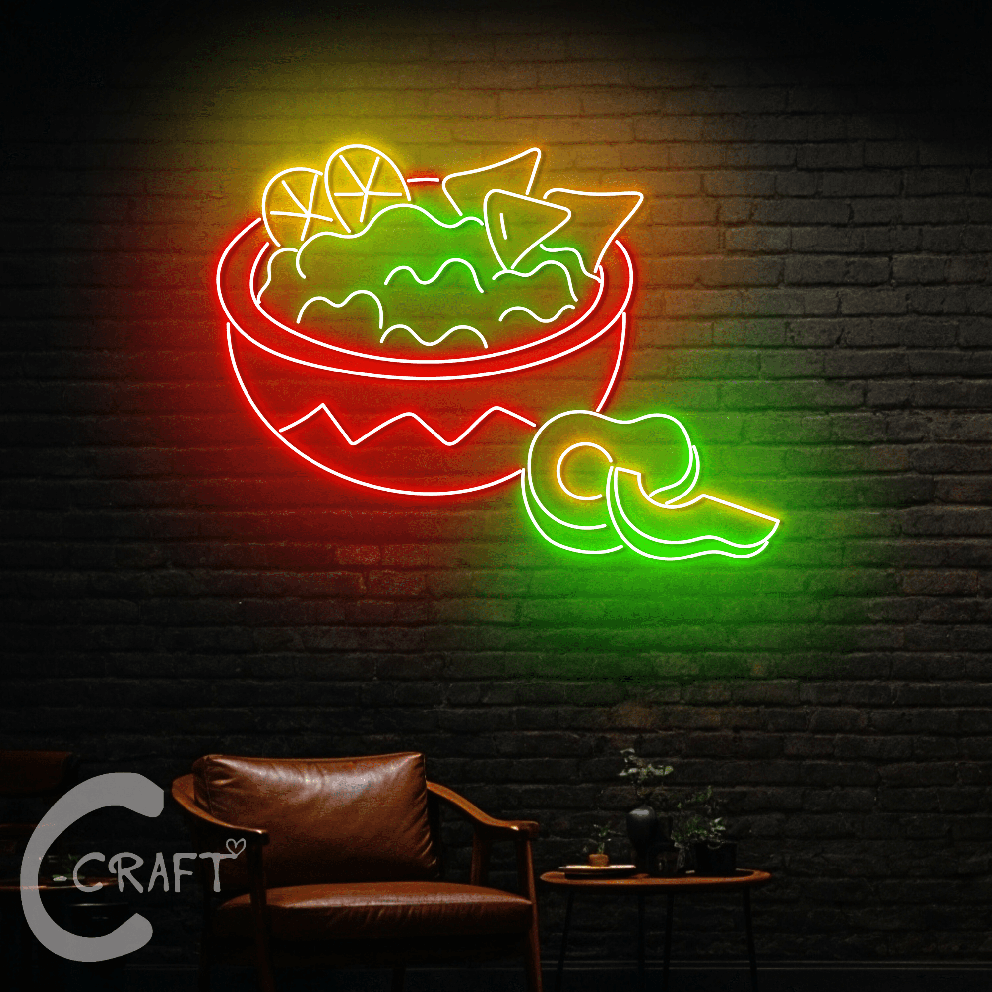 C-CRAFT Guacamole Avocado Neon Led Light Up 23 inch for Mexican ...