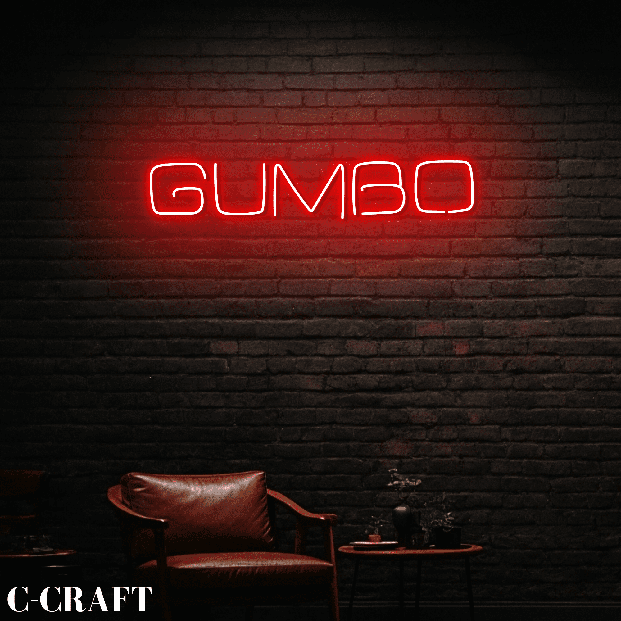 C-CRAFT Gumbo Wall Art Led Light Neon Sign For Gumbo Restaurant Decor ...