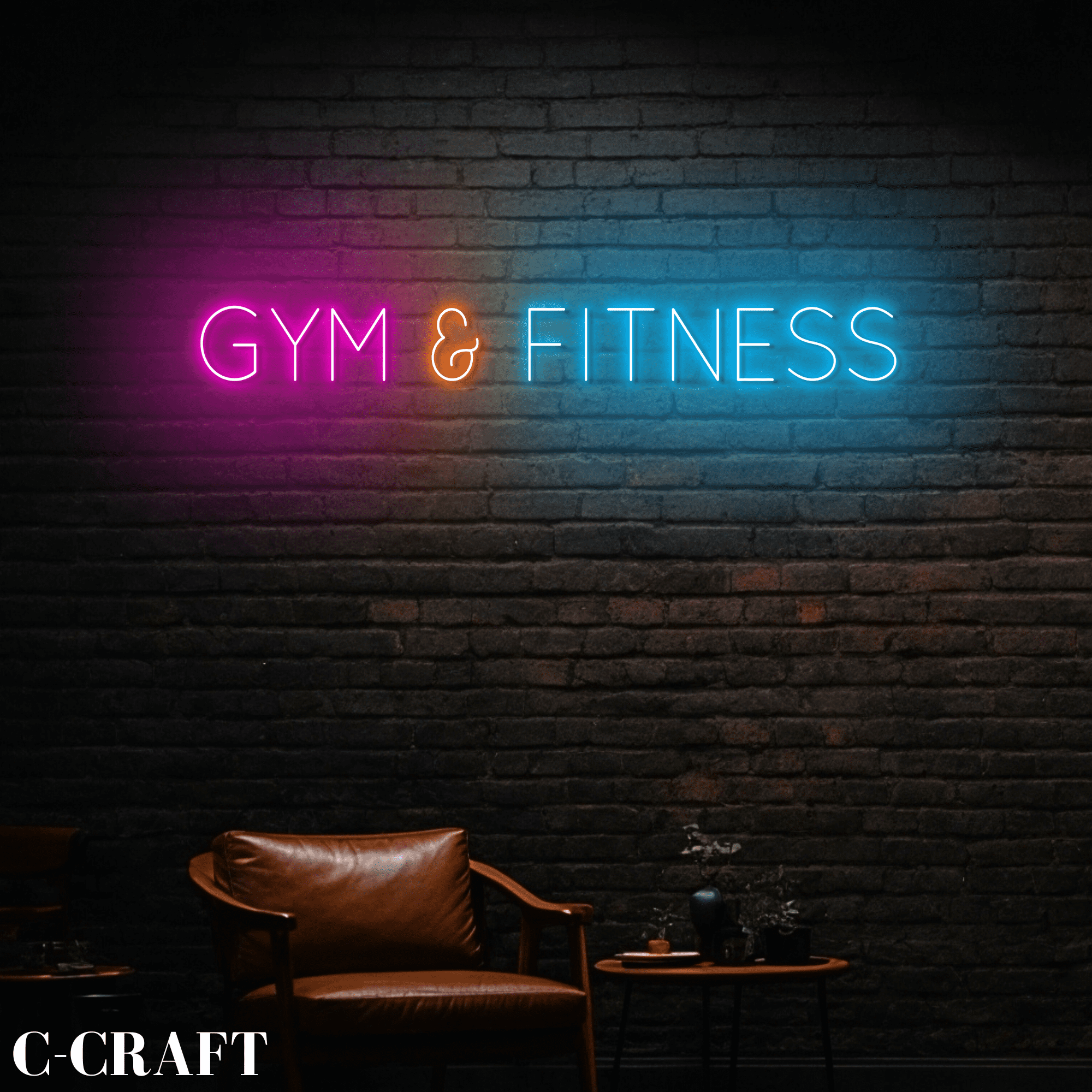 C-CRAFT Gym & Fitness Wall Art Led Light Neon Sign For Gym Fitness Club ...