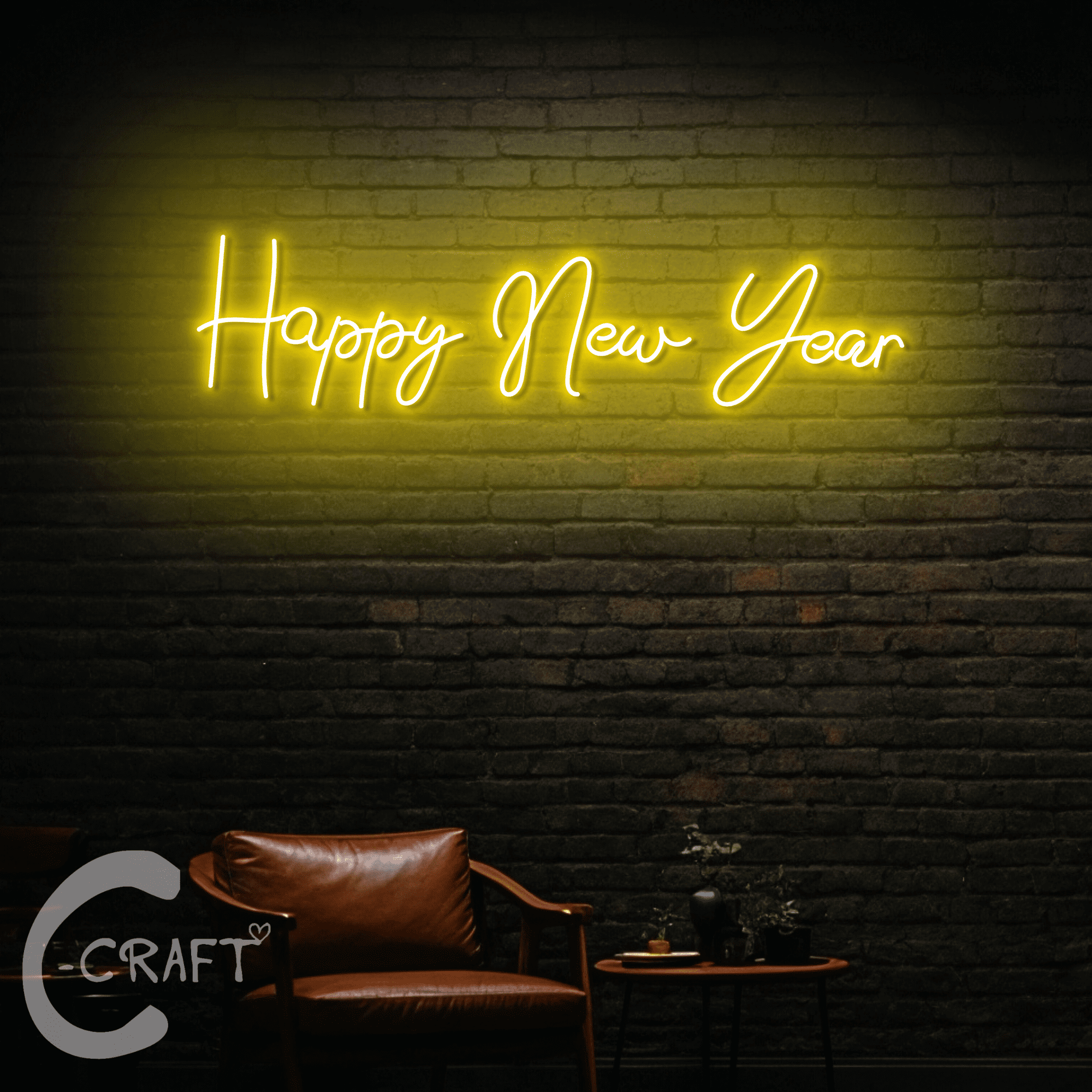 C-CRAFT Happy New Year Led Wall Art Neon Light For New Year Party Wall ...