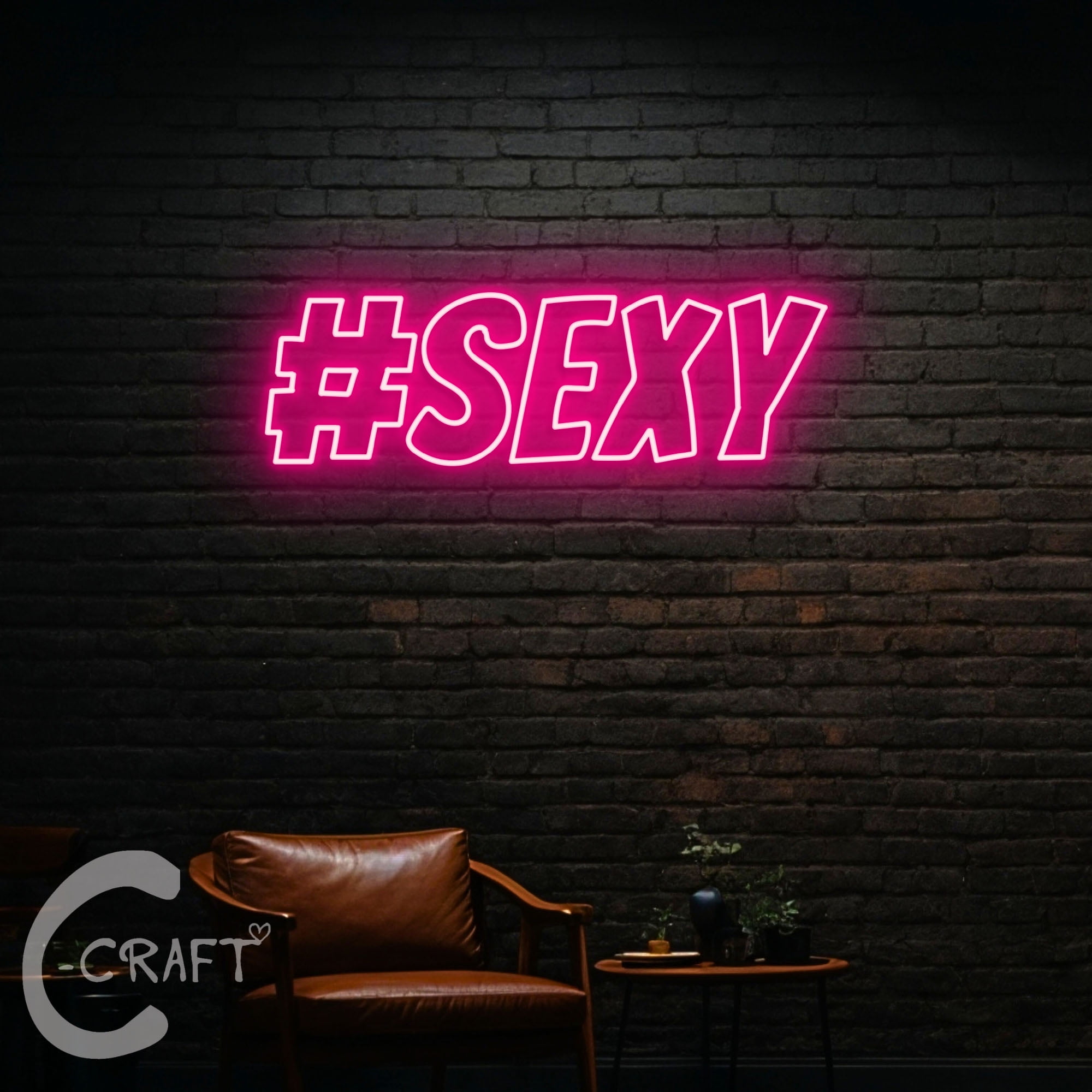 C-CRAFT Hashtag Sexy Neon Led Light Up 27 inch for Home Bar Bedroom ...