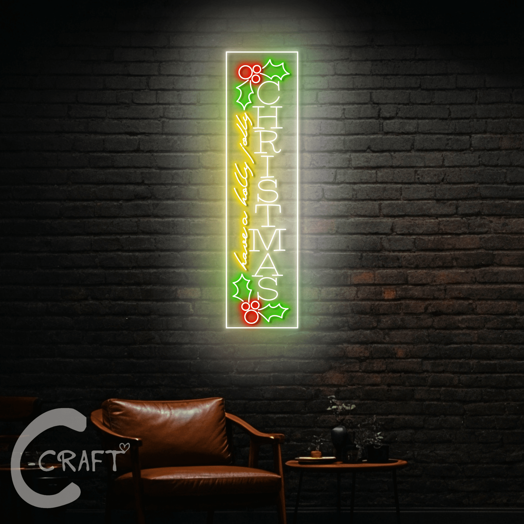 C-CRAFT Have A Holly Jolly Christmas Neon Led Light 33 inch for Home ...