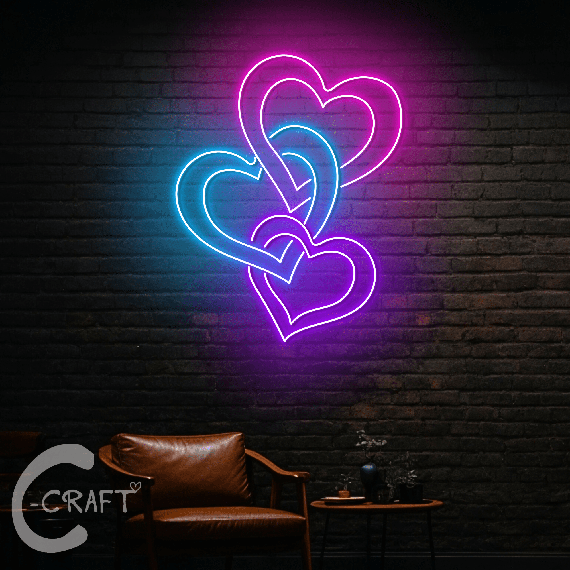 C-CRAFT Heart Neon Led Light Sign 40 inch for Valentines Wedding Wall ...