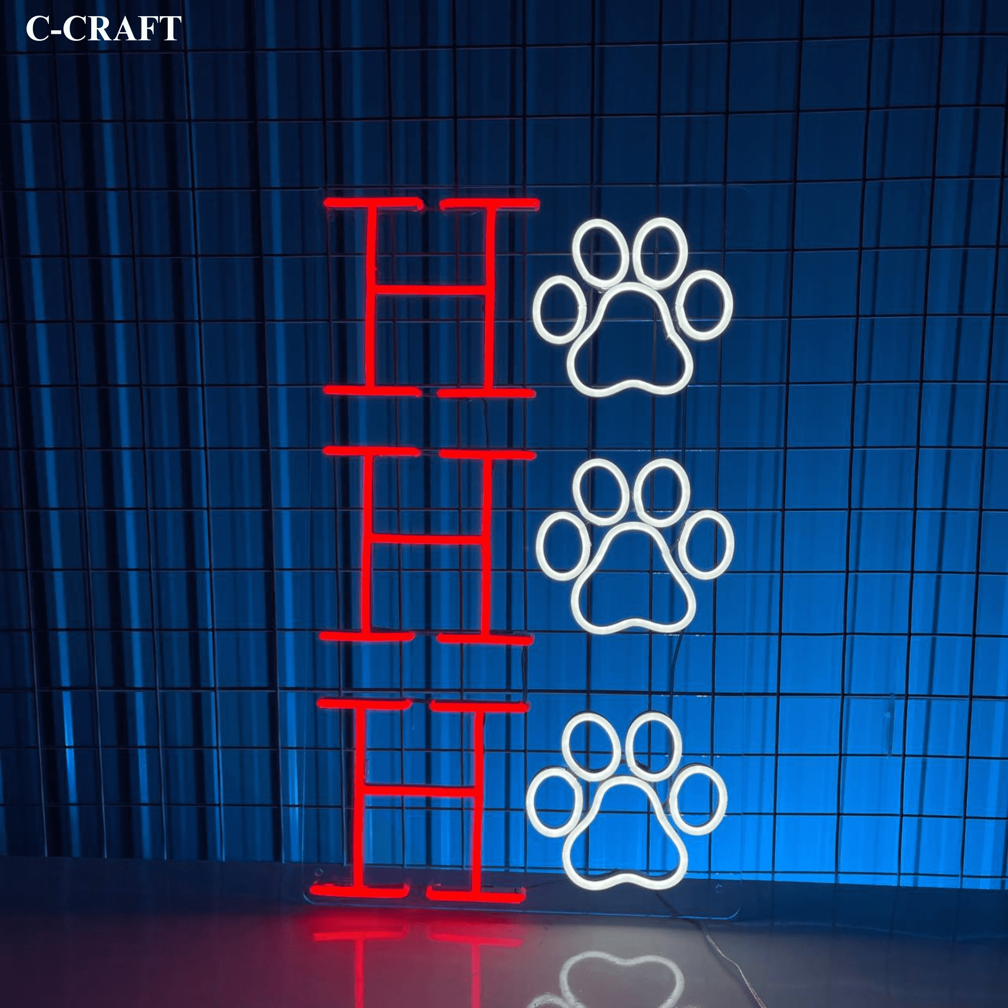 C-CRAFT Hohoho Dog Paw Christmas Neon Sign LED Light 25 inch for Wall ...