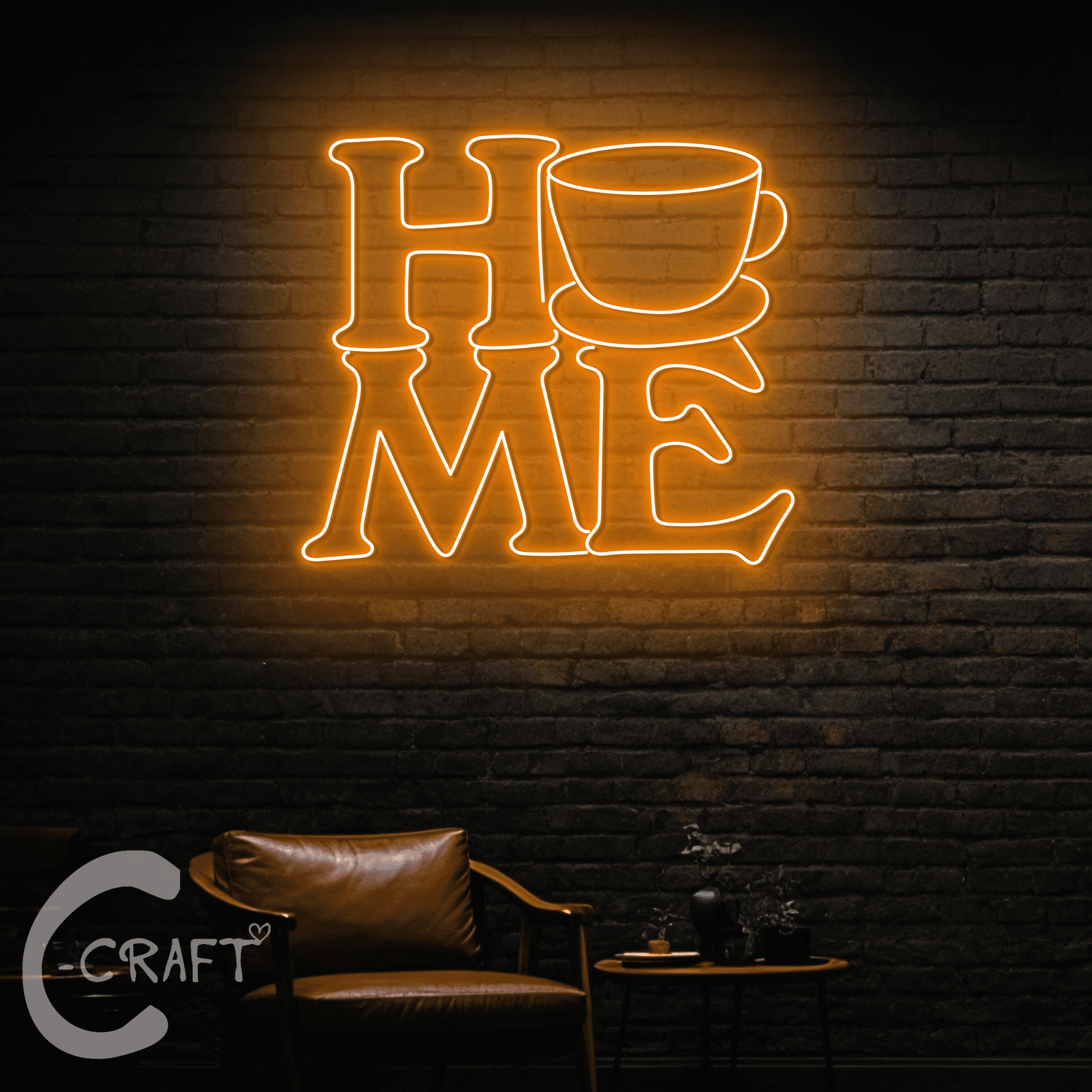 C-CRAFT Home Coffee Neon Led Light Up 20 inch for Coffee Shop Decor ...