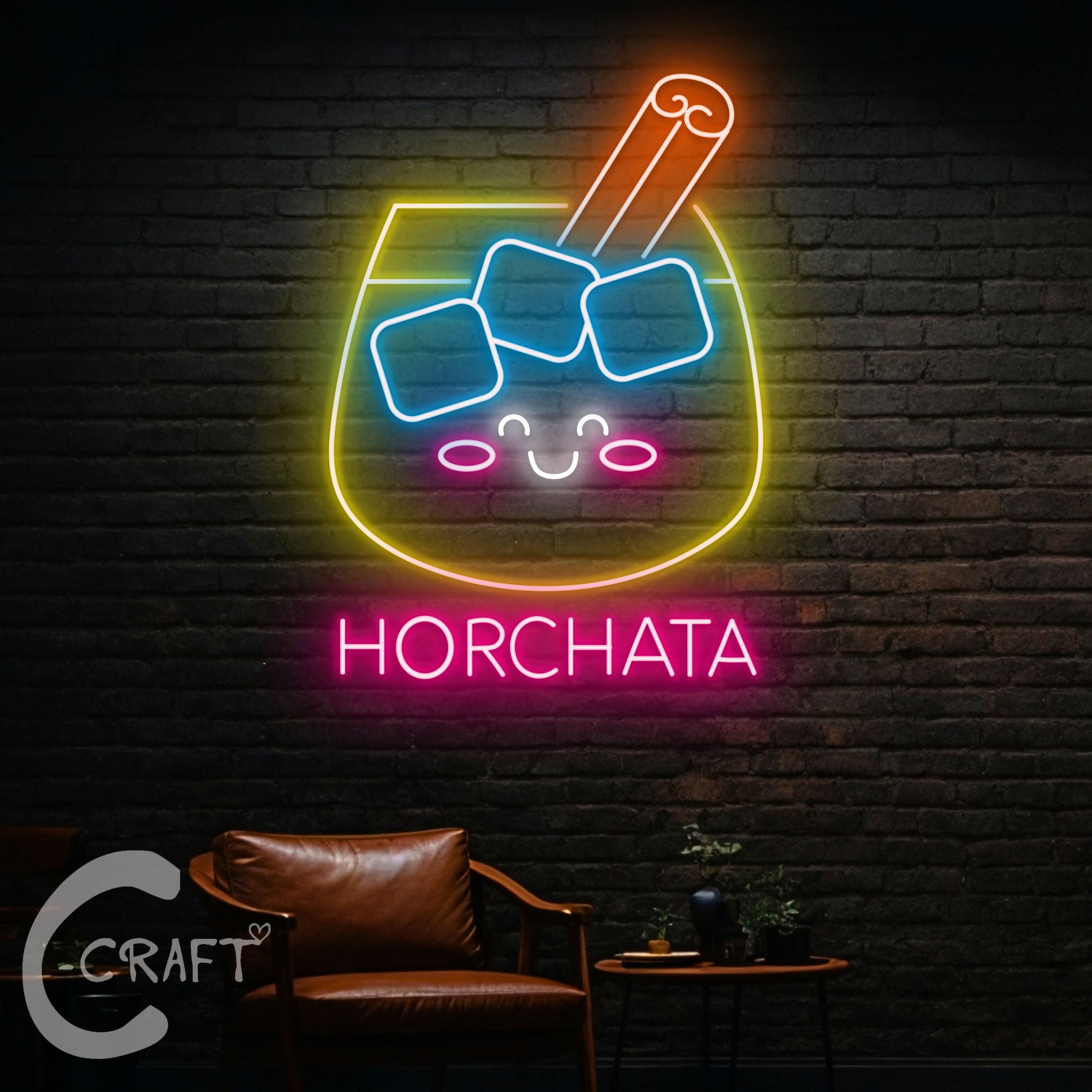 C-CRAFT Horchata Neon Sign LED Light 23 inch for Horchata Mexican Bar ...