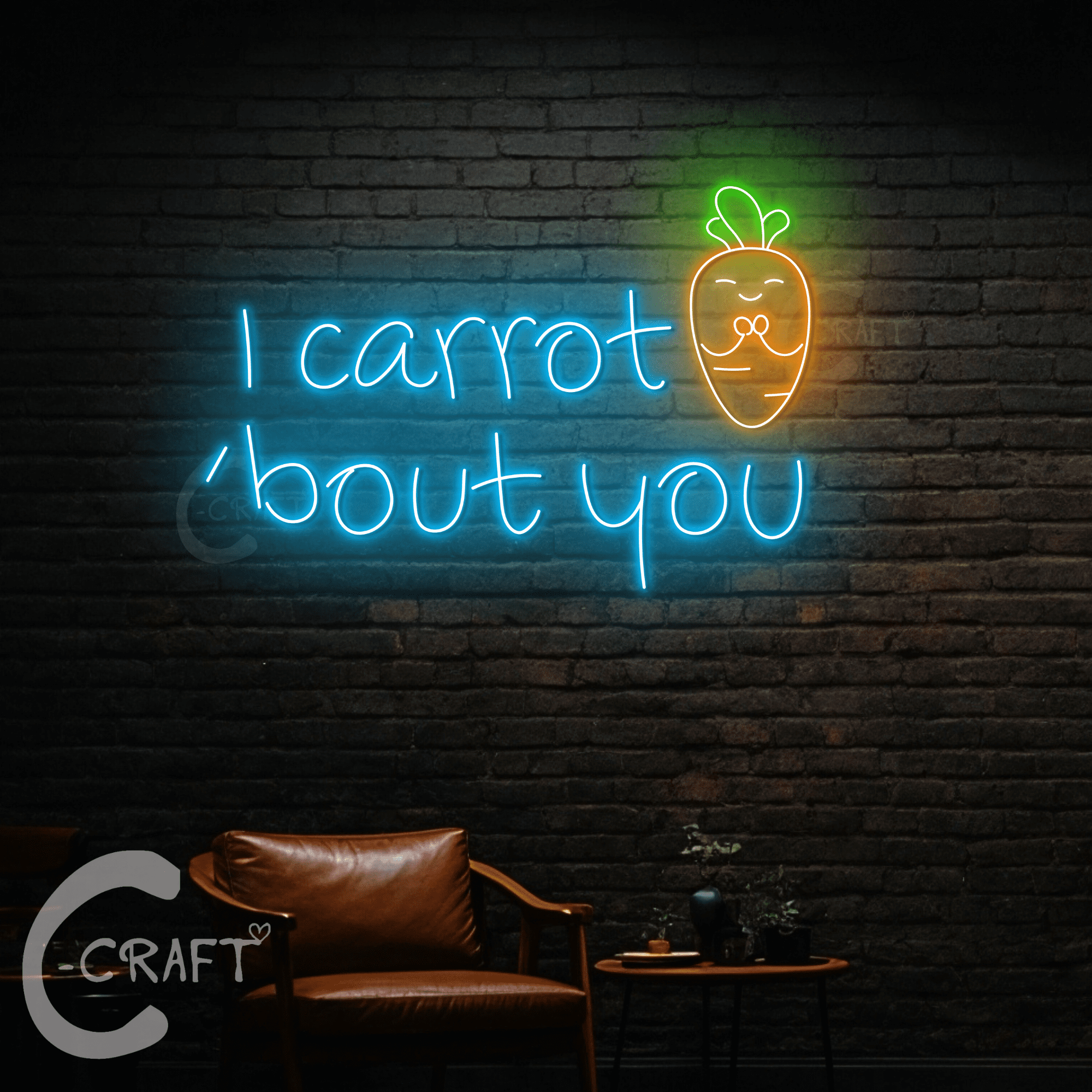 C-CRAFT I Carrot 'bout You Neon Sign Led Light Up 40 inch for Vegetable ...