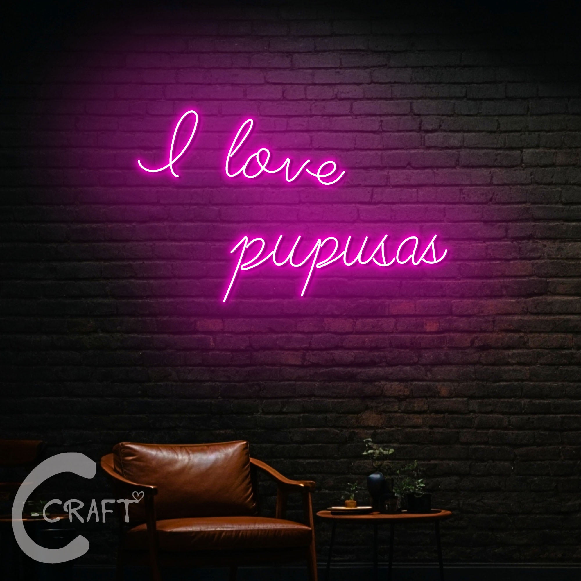 C-CRAFT I Love Pupusas Neon Sign LED Light 20 inch for Pupusas ...