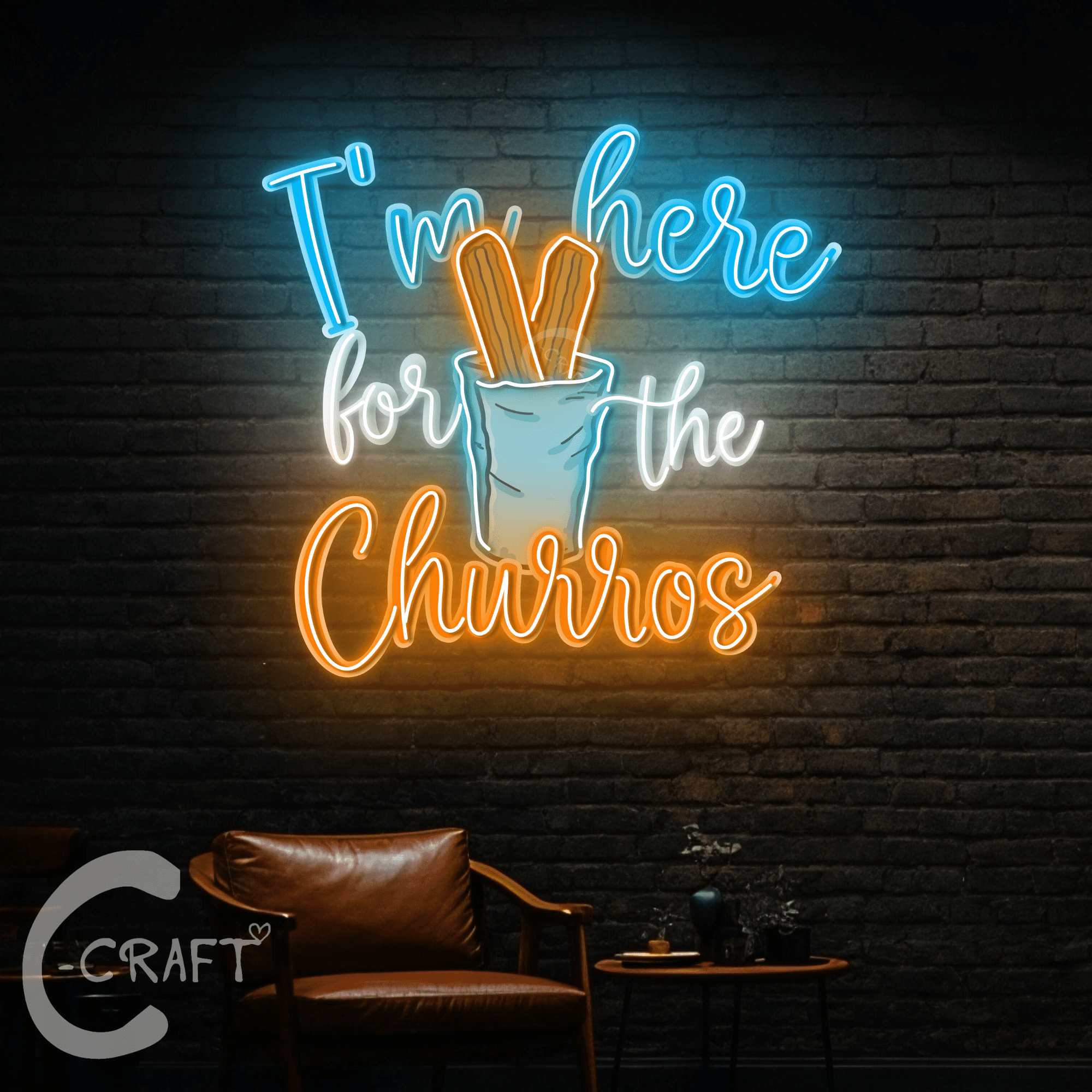 C-CRAFT I'm Here For The Churros Led Neon Sign 23 inches for Churros ...