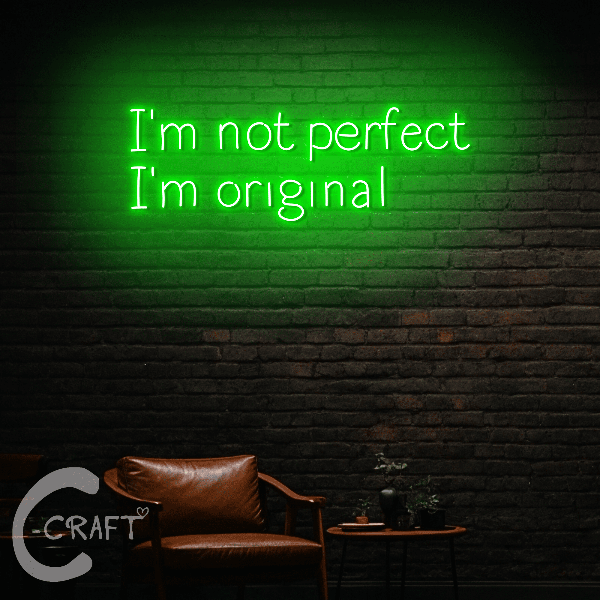 C-CRAFT I'm Not Perfect I'm Original Neon Led Light Up 40 inch for Gin ...