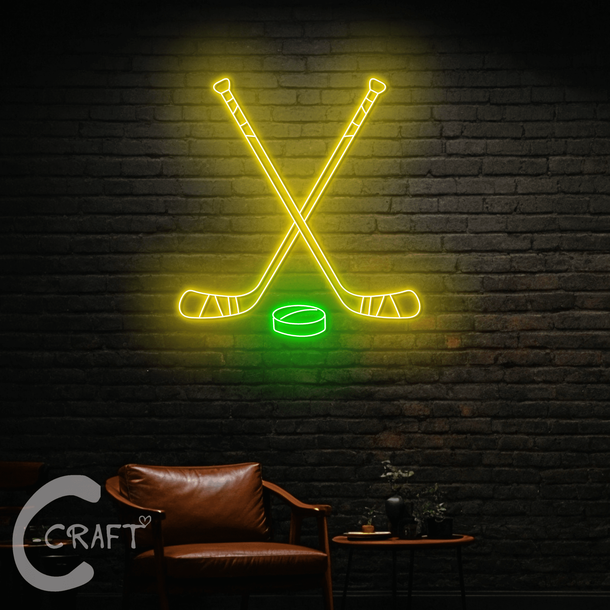 C-CRAFT Ice Hockey Stick Neon Led Light Up 23 inch for Ice Hockey Shop ...