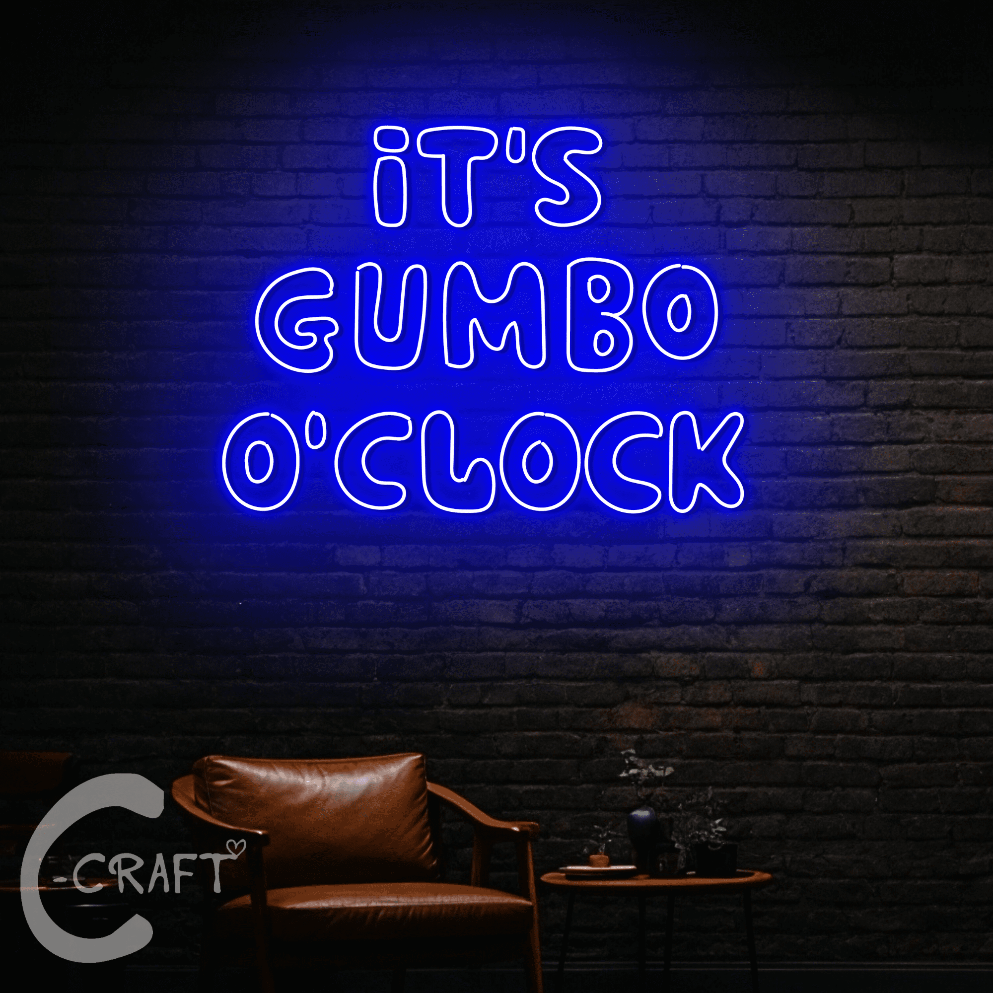 C-CRAFT It's Gumbo O'clock Neon Led Light Up 33 inch for Gumbo Restaurant Wall Decor - Walmart.com