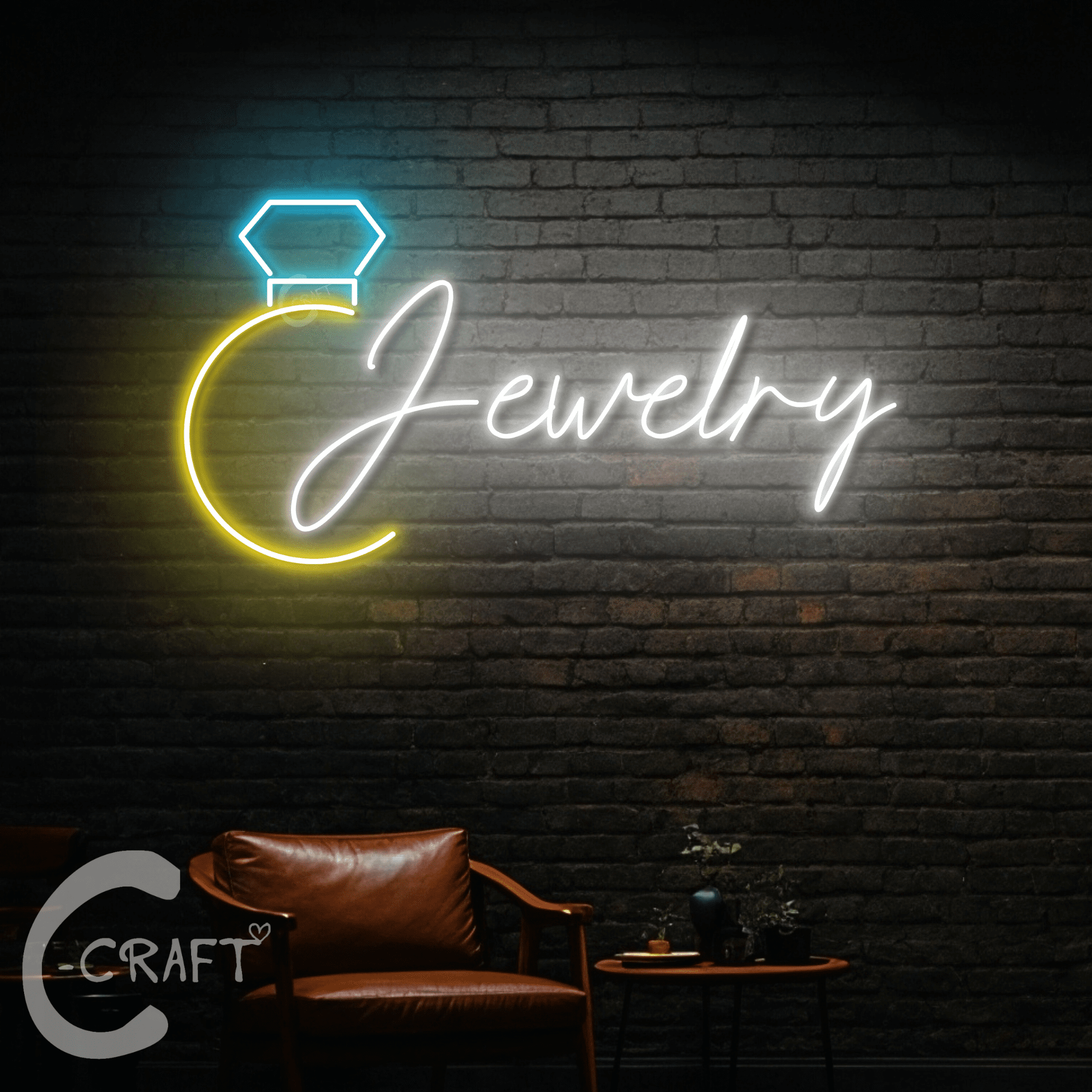 C-CRAFT Jewelry Led Neon Sign 40 inch for Storefront Display, Jewelry ...