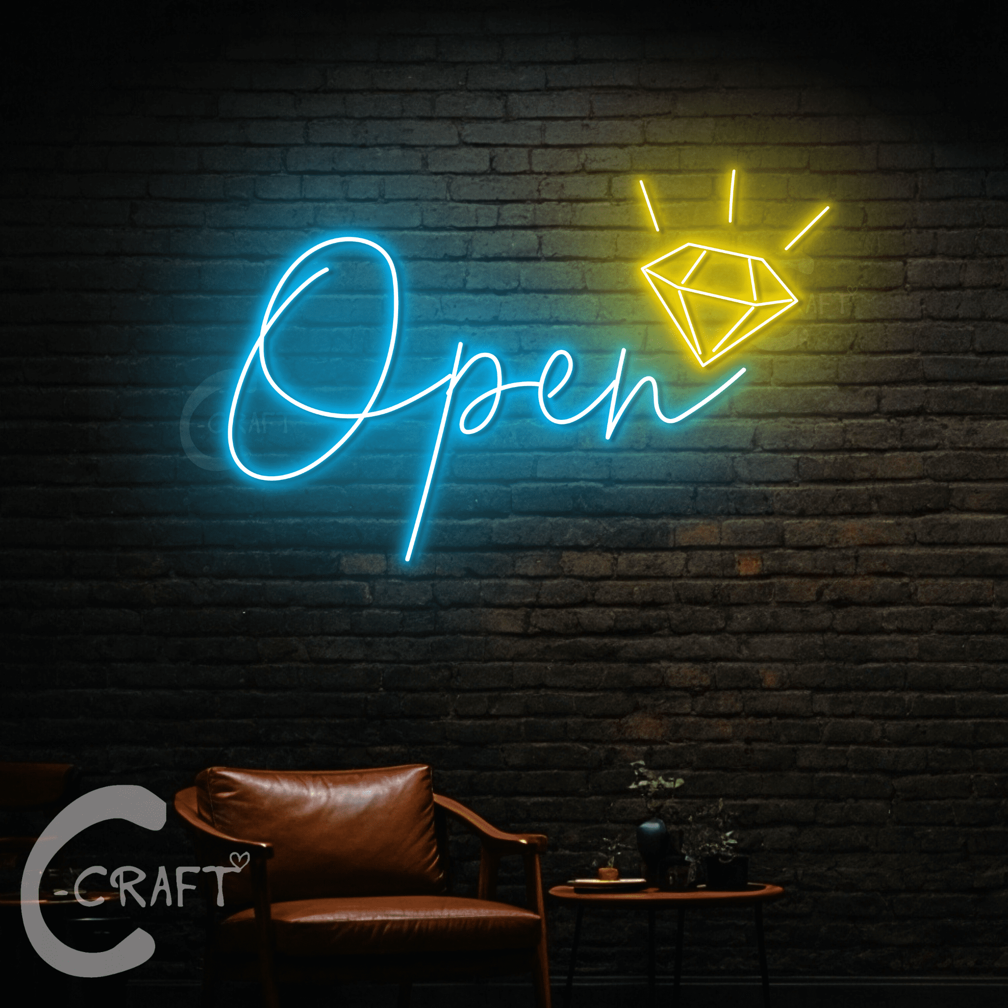 C-CRAFT Jewelry Open Neon Light Led Sign 33 inch for Jewelry Store Wall ...
