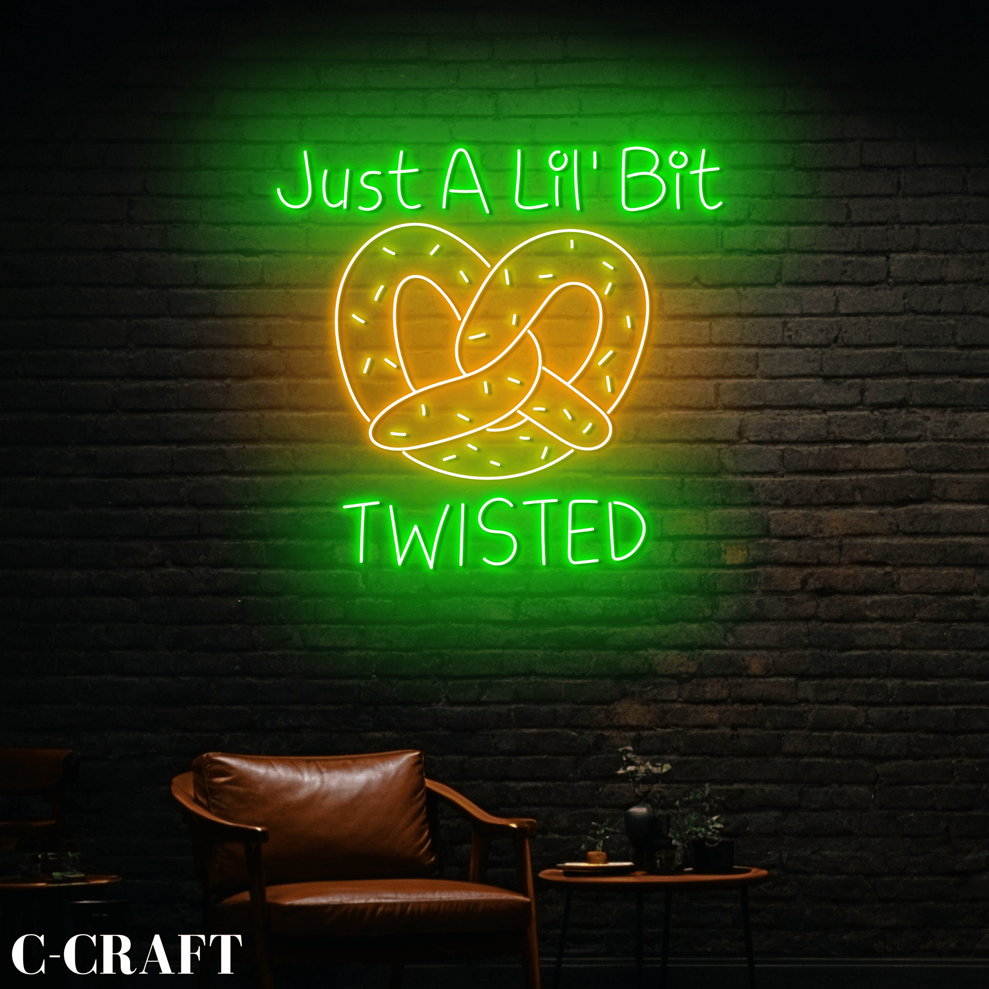 C-CRAFT Just A Little Bit Twisted Wall Art Led Light Neon Sign For ...
