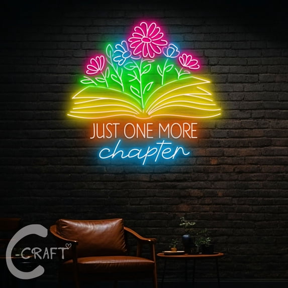 C-CRAFT Just One More Chapter Neon Sign LED Light 33 inch for Book ...