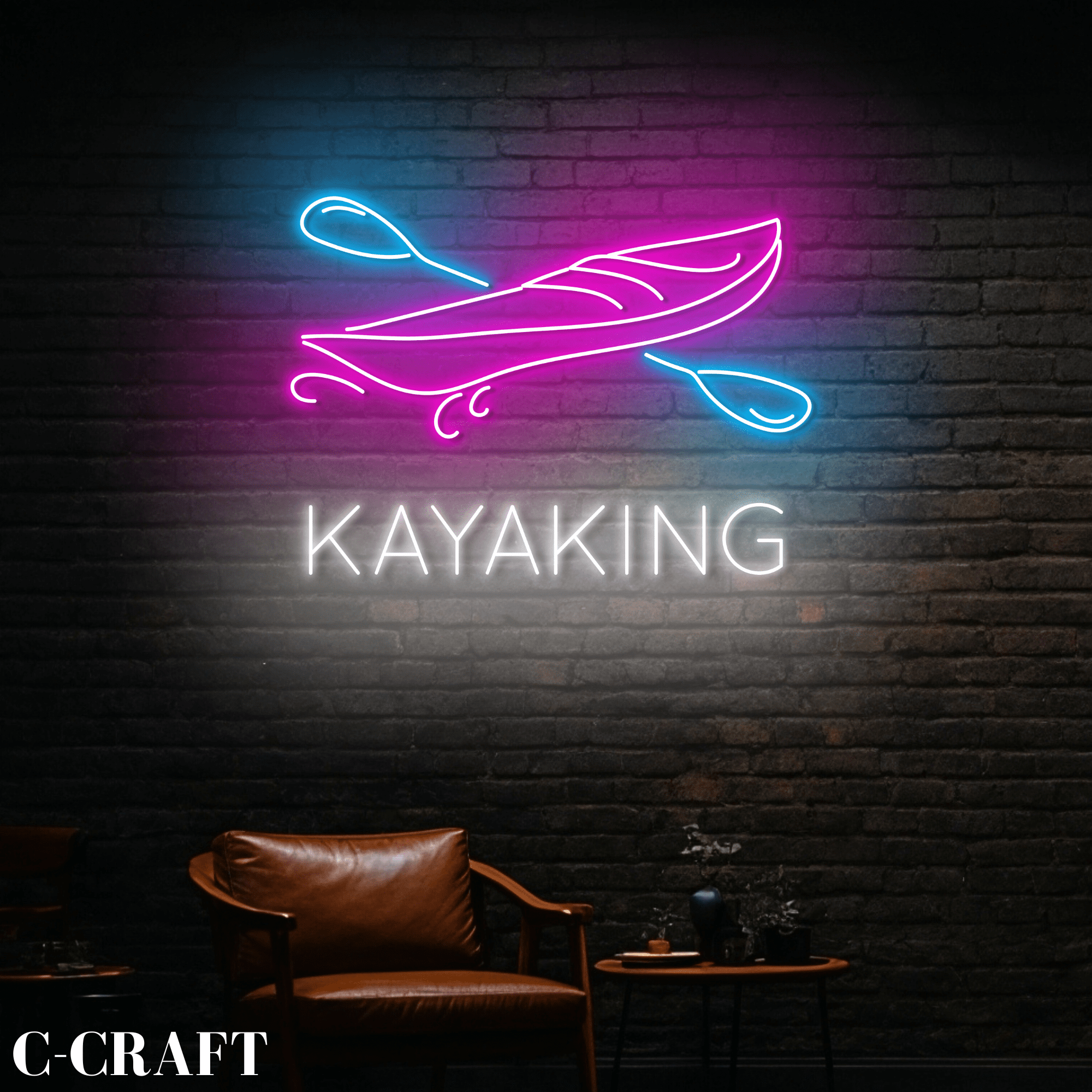 C-CRAFT Kayaking Neon Led Light Wall Art for Canoe Kayak Club Decor ...