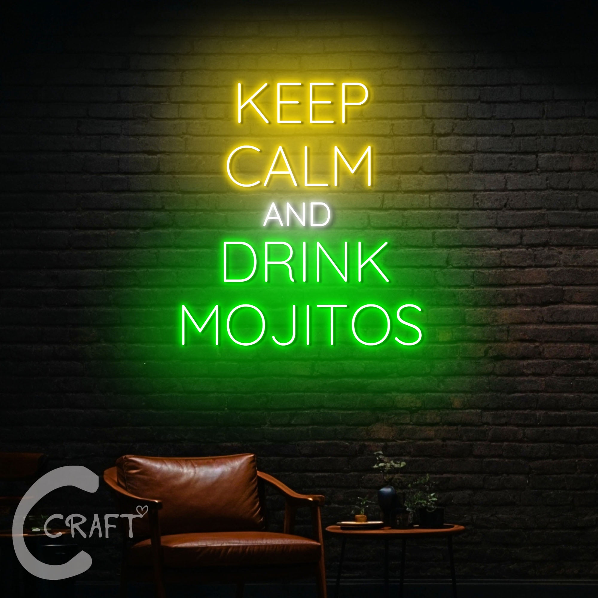 C-CRAFT Keep Calm and Drink Mojito Neon Led Light Up 35 inch for Mojito ...